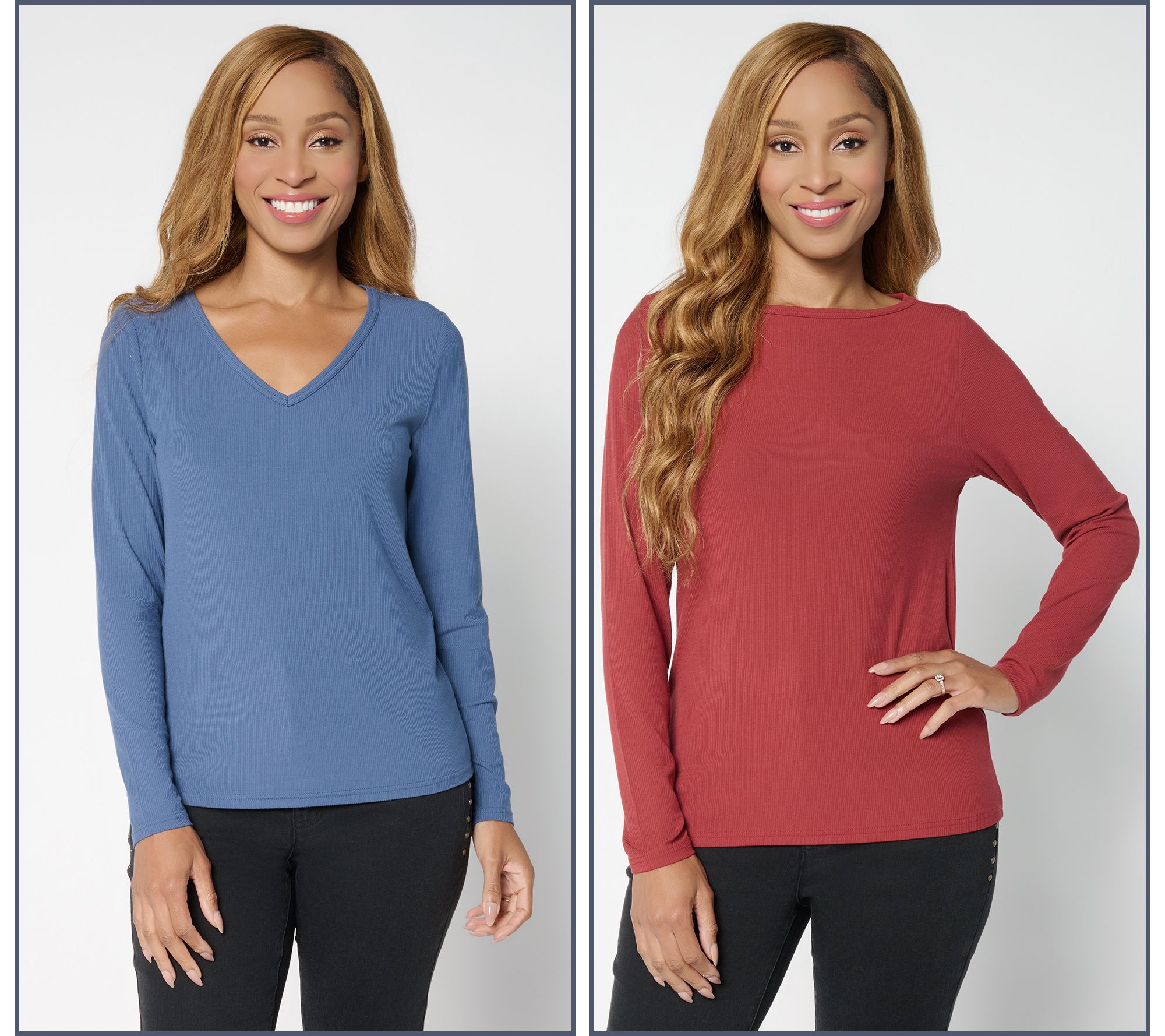 "As Is" Me by Jennie Garth Denver Long Sleeve Two Pack - QVC.com