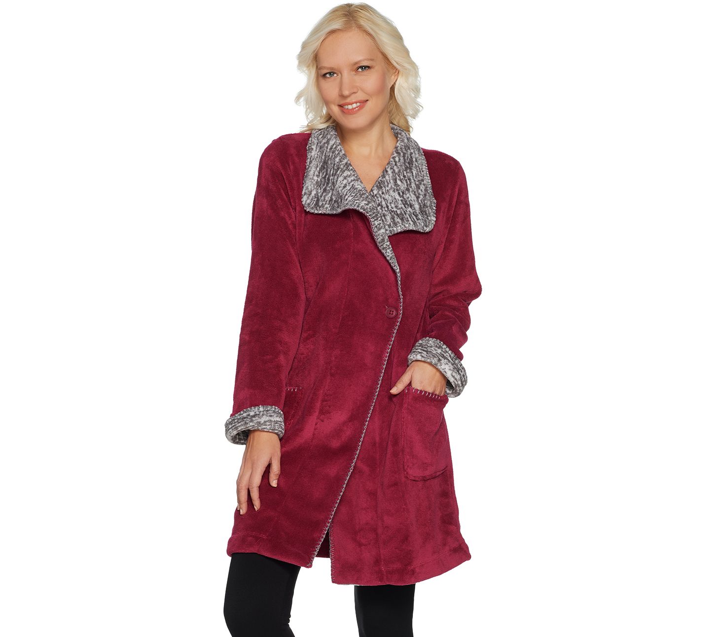 "As Is" Stan Herman Double Printed Plush Jacket - QVC.com