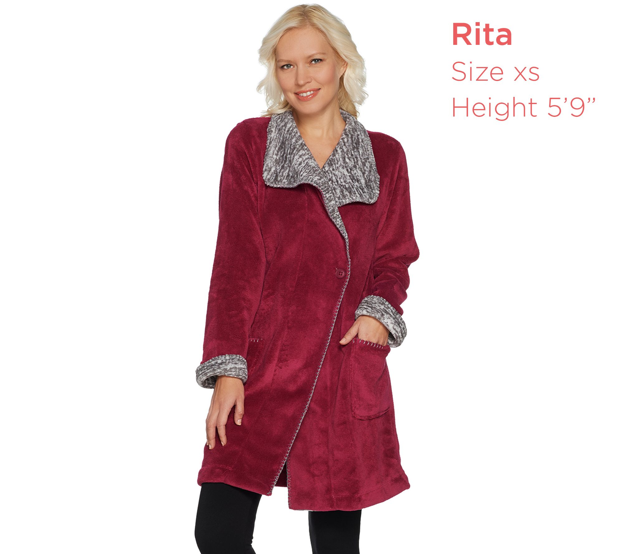 "As Is" Stan Herman Double Printed Plush Jacket - QVC.com