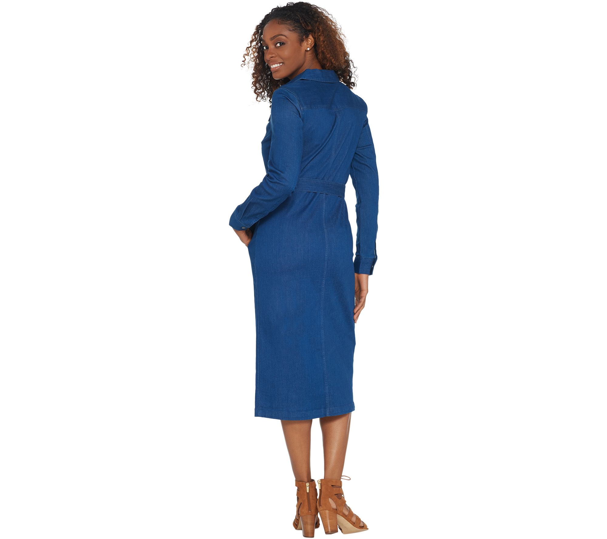 "As Is" G.I.L.I. Denim Midi Duster - QVC.com