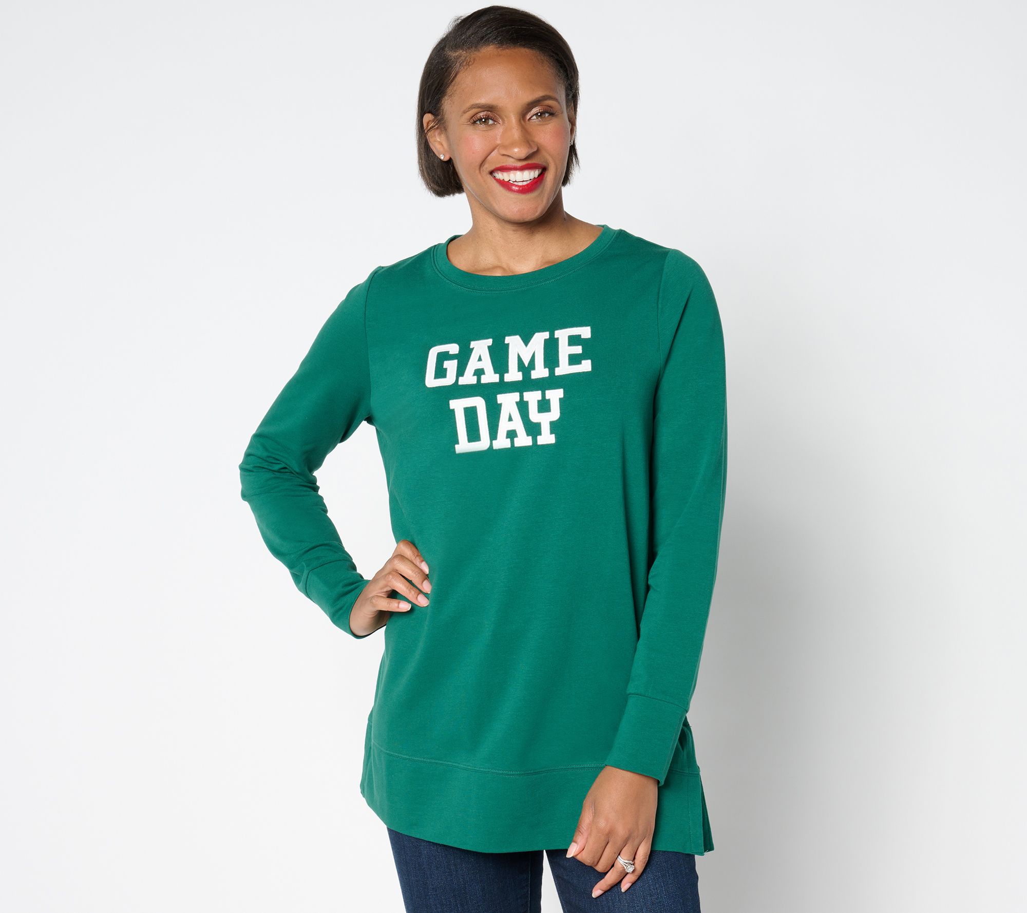 Belle by Kim Gravel Game Day Top w/ Side Slits - QVC.com