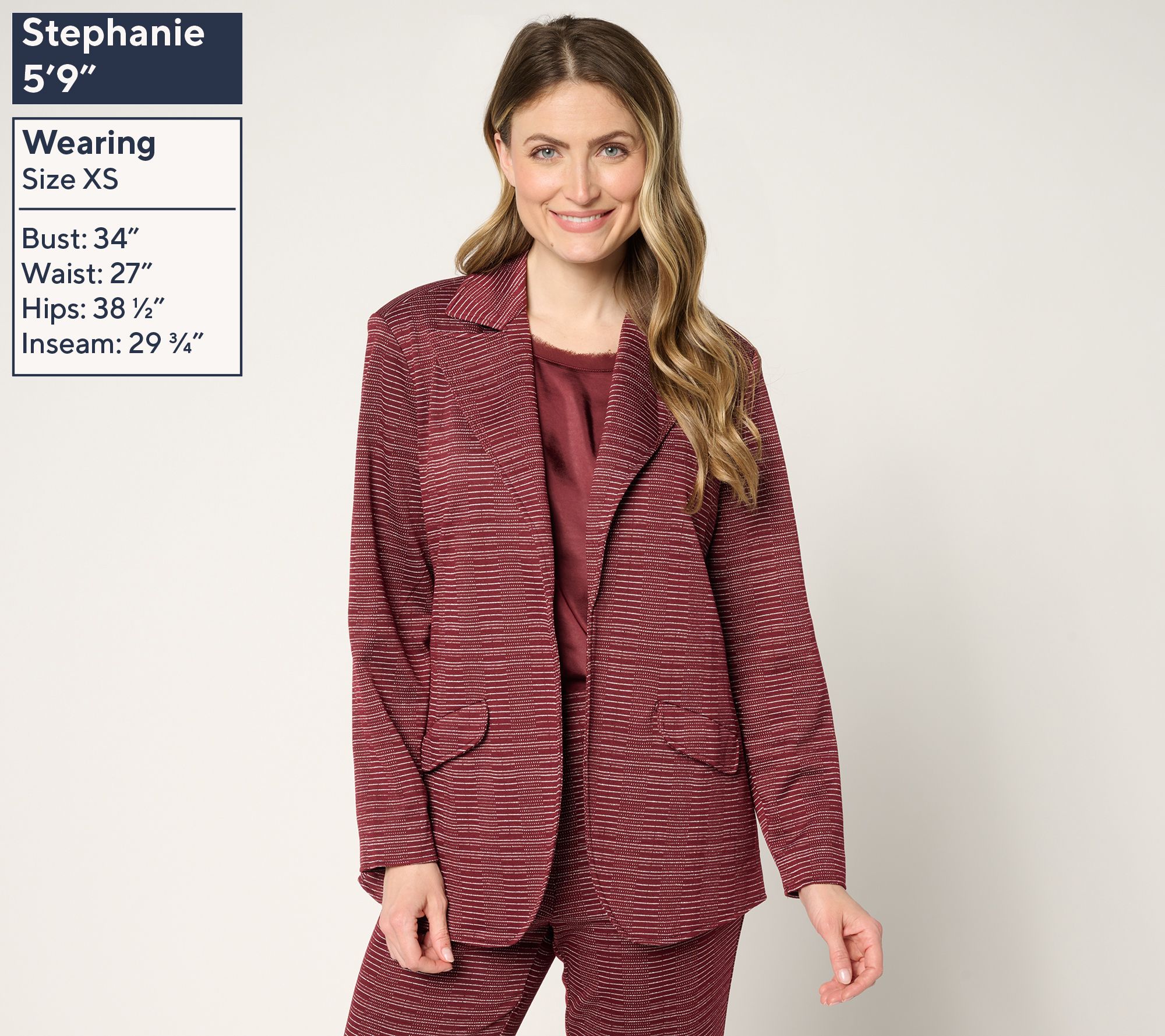 "As Is" by Stacy London Regular Knit Jacquard Blazer - QVC.com