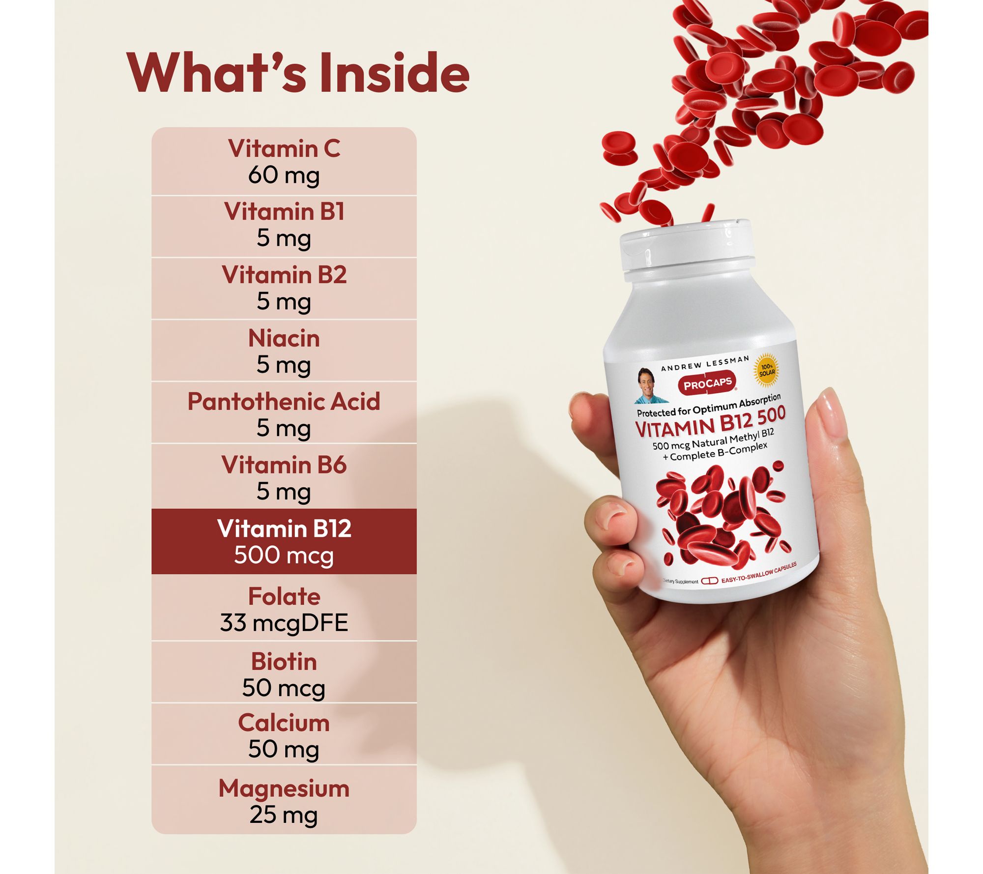 Andrew Lessman Vitamin B12-500 720 Capsules - QVC.com