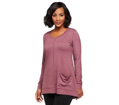 "As Is" LOGO Lounge by Lori Goldstein French Terry Top with Pocket ...