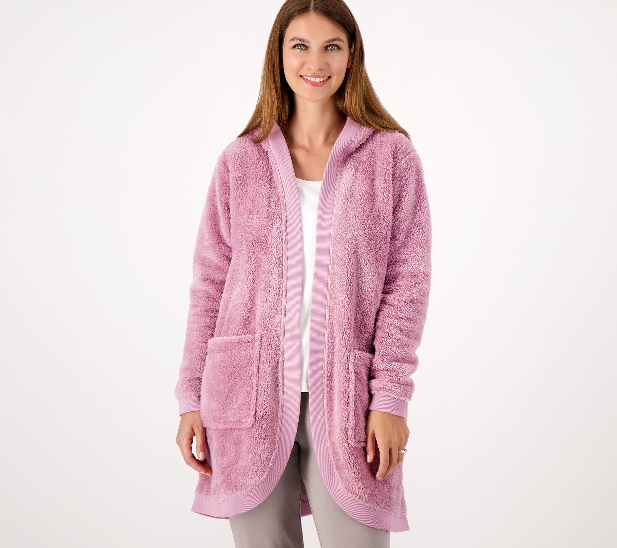 "As Is" Berkshire Sleep Well Soft Hooded Cardi Wrap - QVC.com