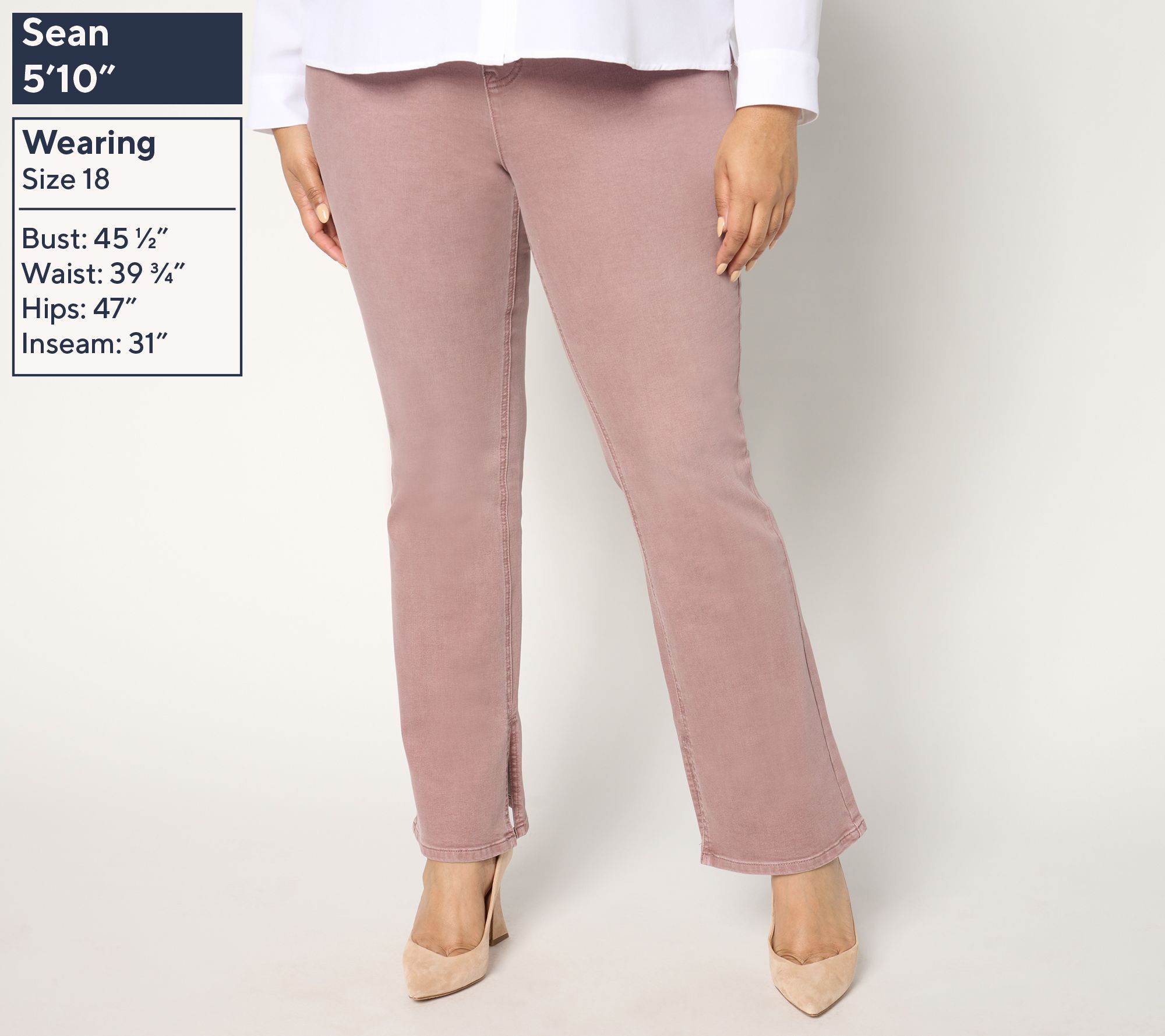 Isaac Mizrahi Live! Tall Colored Denim Slim Bootcut Jeans w/ Slits ...