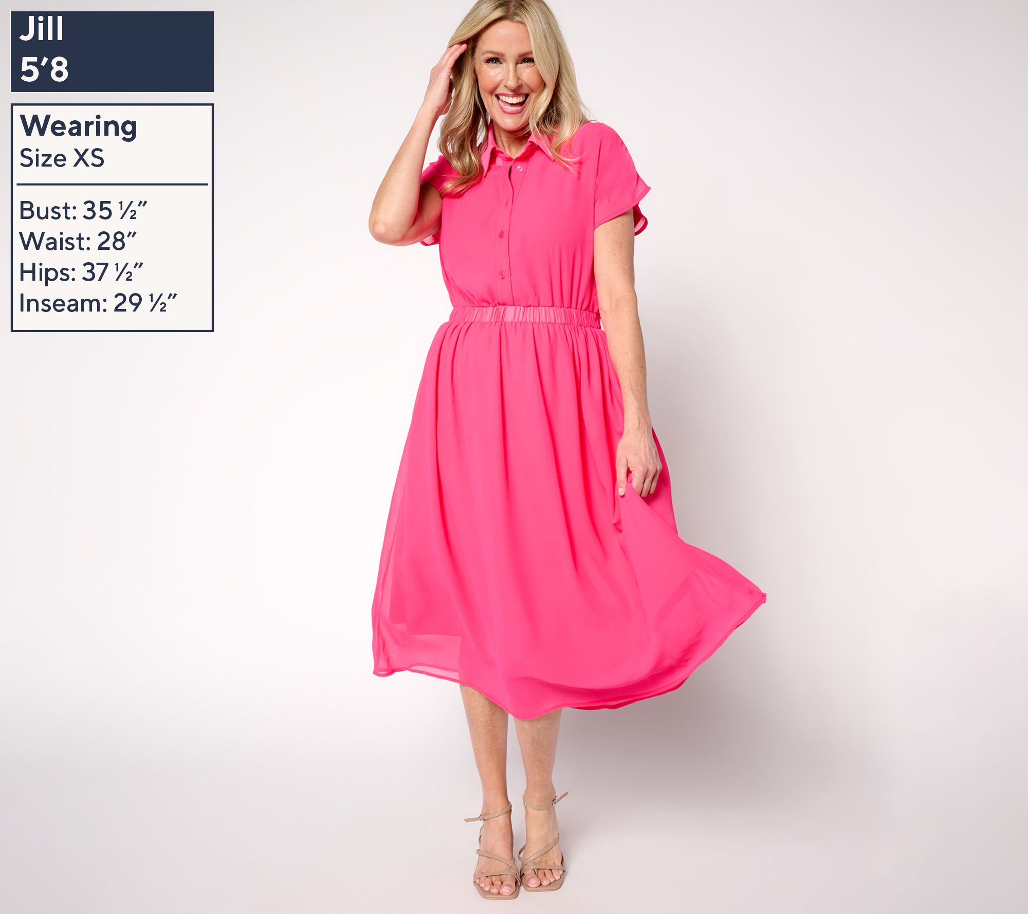 by Stacy London Regular Jersey Dress with Chiffon Overlay - QVC.com