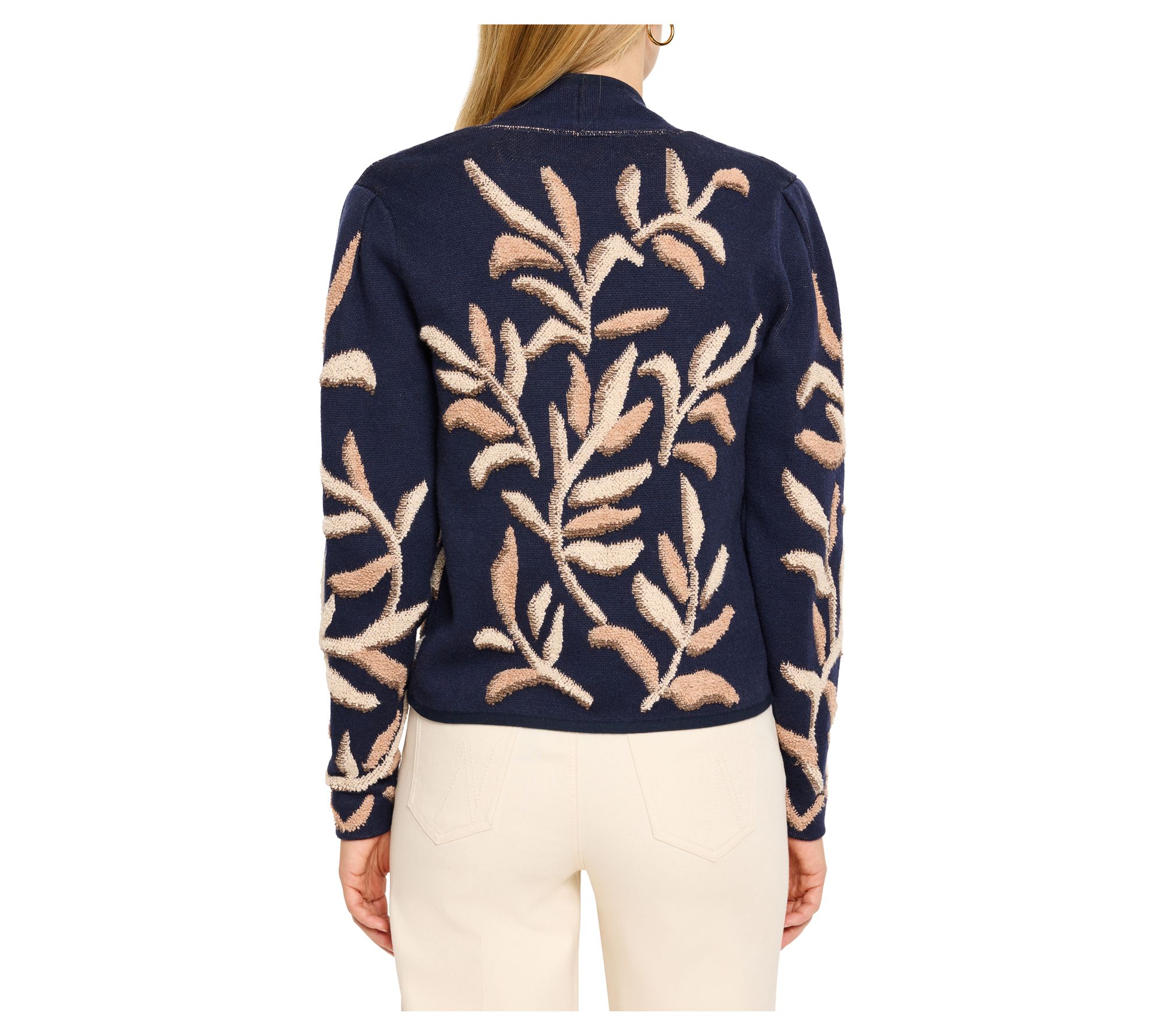 NIC+ZOE Midnight Fern Tufted Knit Jacket - QVC.com