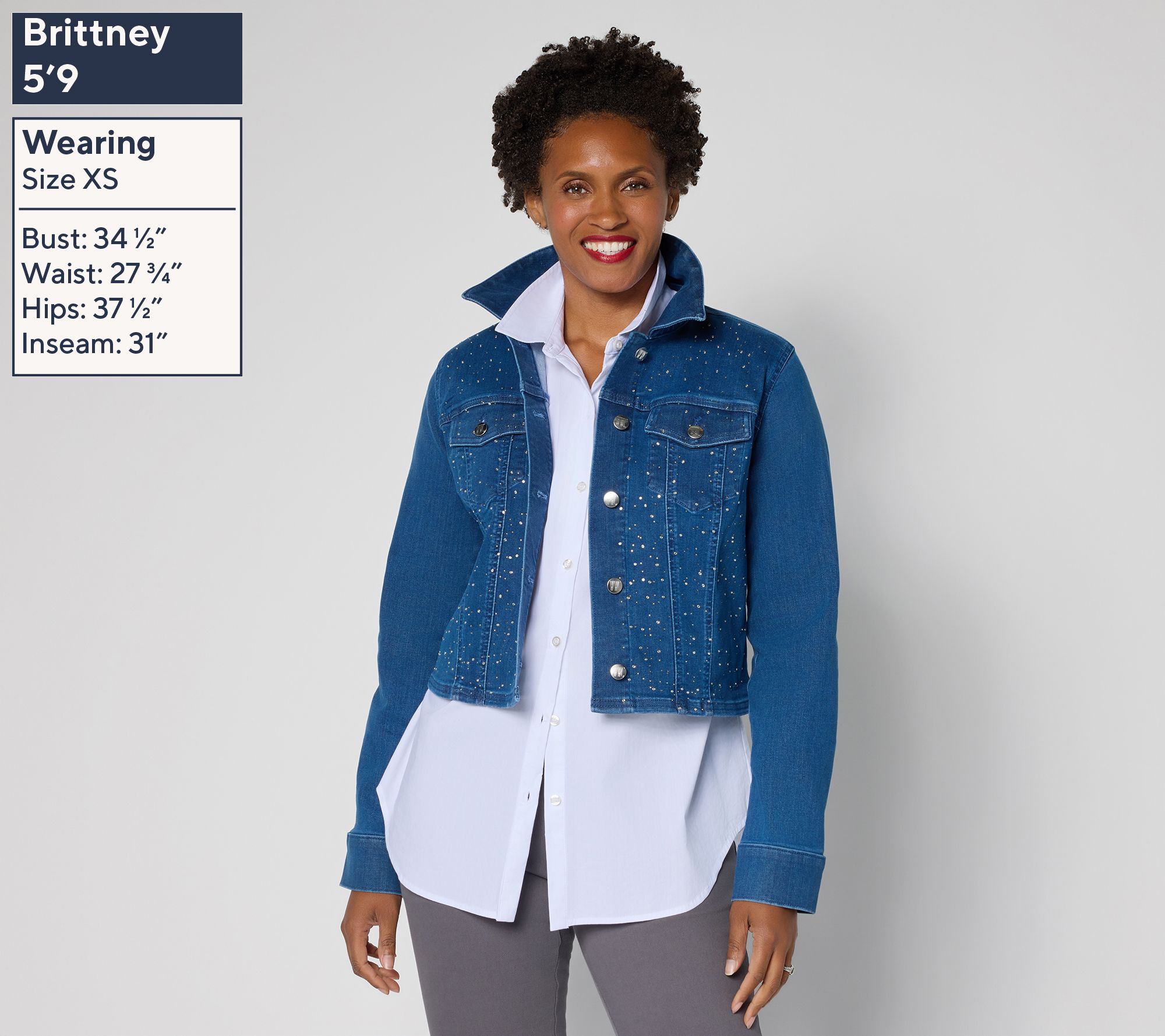 Women with Control Contour Curves Rhinestone Jacket - QVC.com