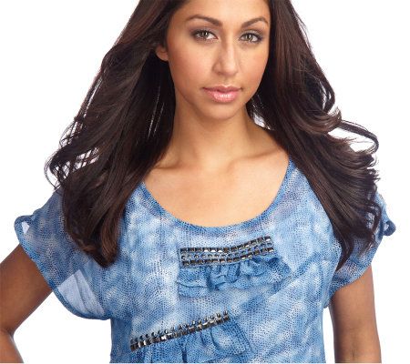 George Simonton Chiffon Top with Ruffle and Ruching Detail - QVC.com