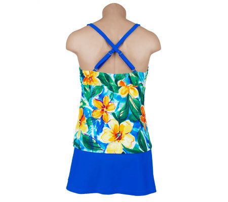 Ocean Dream Signature Sun Kissed Tankini with Wrap Skirtini - QVC.com