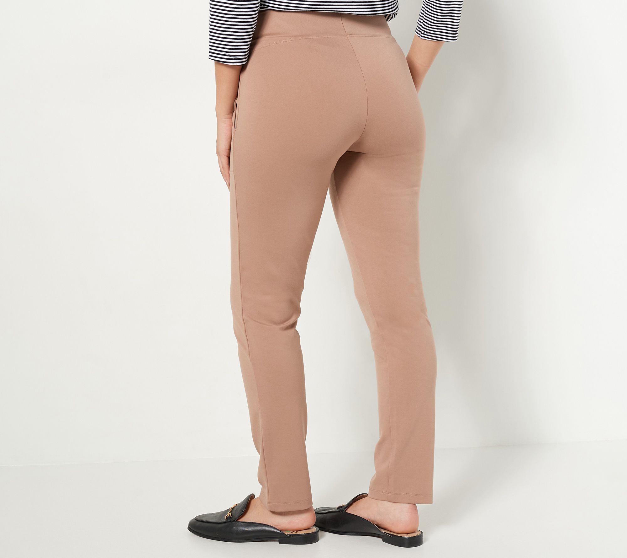 Women with Control Luxe Ponte Slim Leg Pants - QVC.com