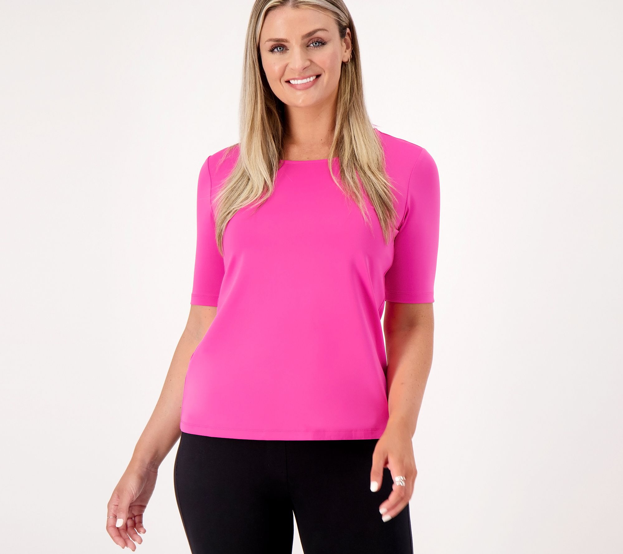 As Is Susan Graver Modern Essentials Butterknit Scoop Neck Top