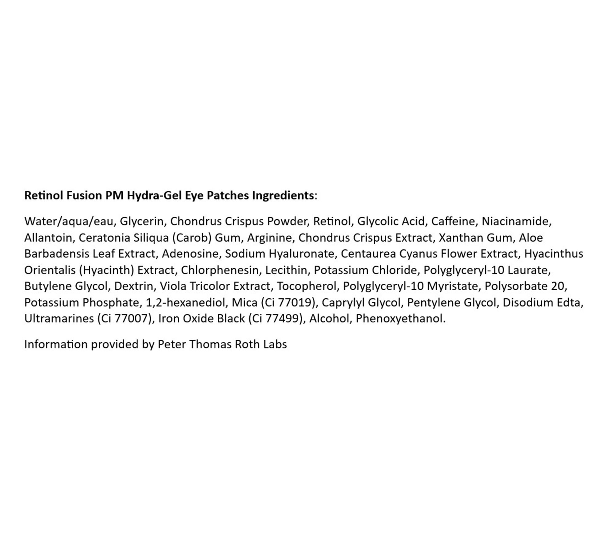 Peter Thomas Ro th Retinol Fusi on PM Hydra-Gel Eye Patches - QVC.com