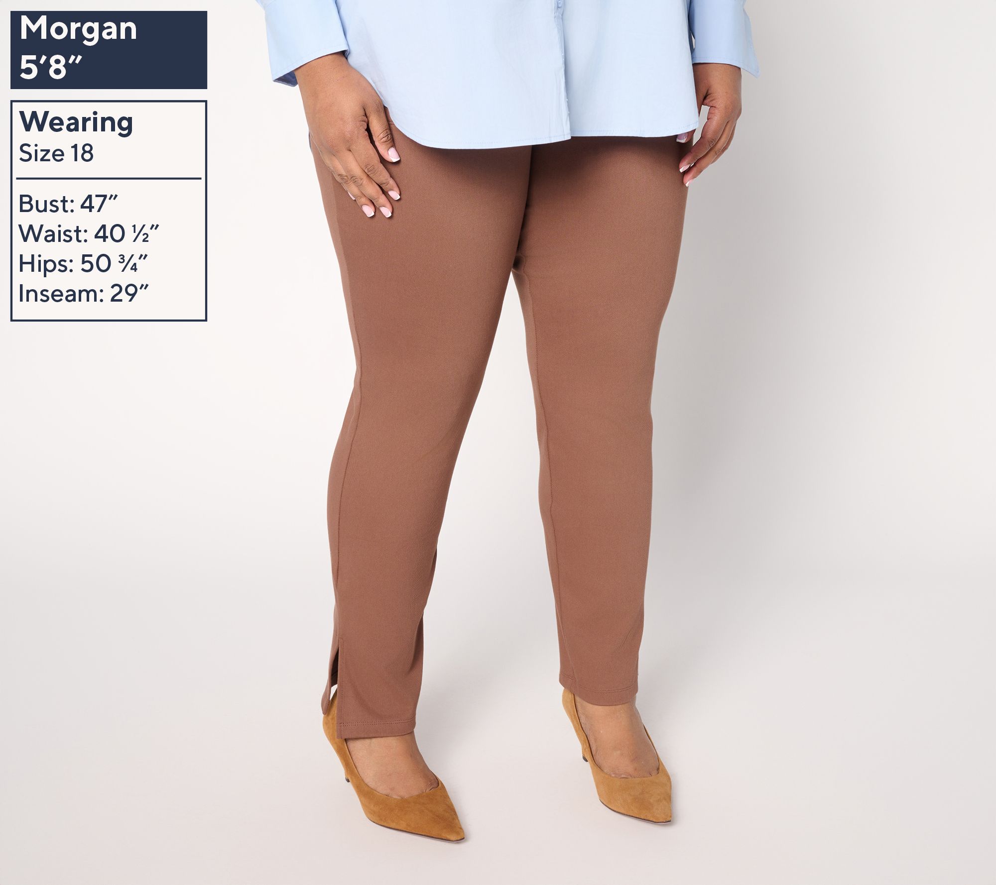 Women with Control Regular St Tropez Full Length Twill Pants - QVC.com