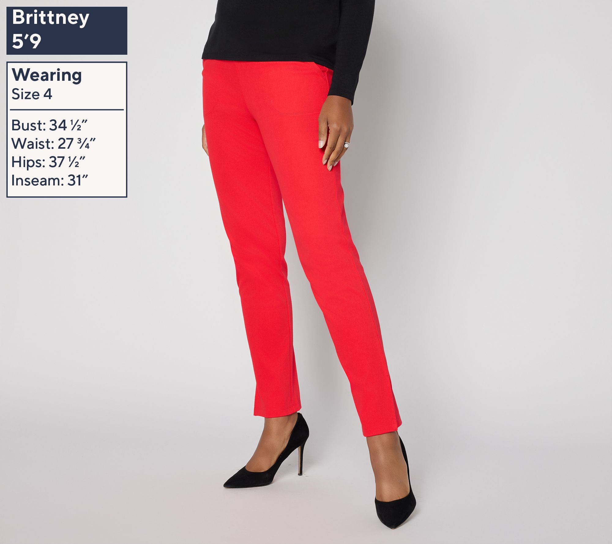Women with Control Regular St Tropez Full Length Twill Pants - QVC.com