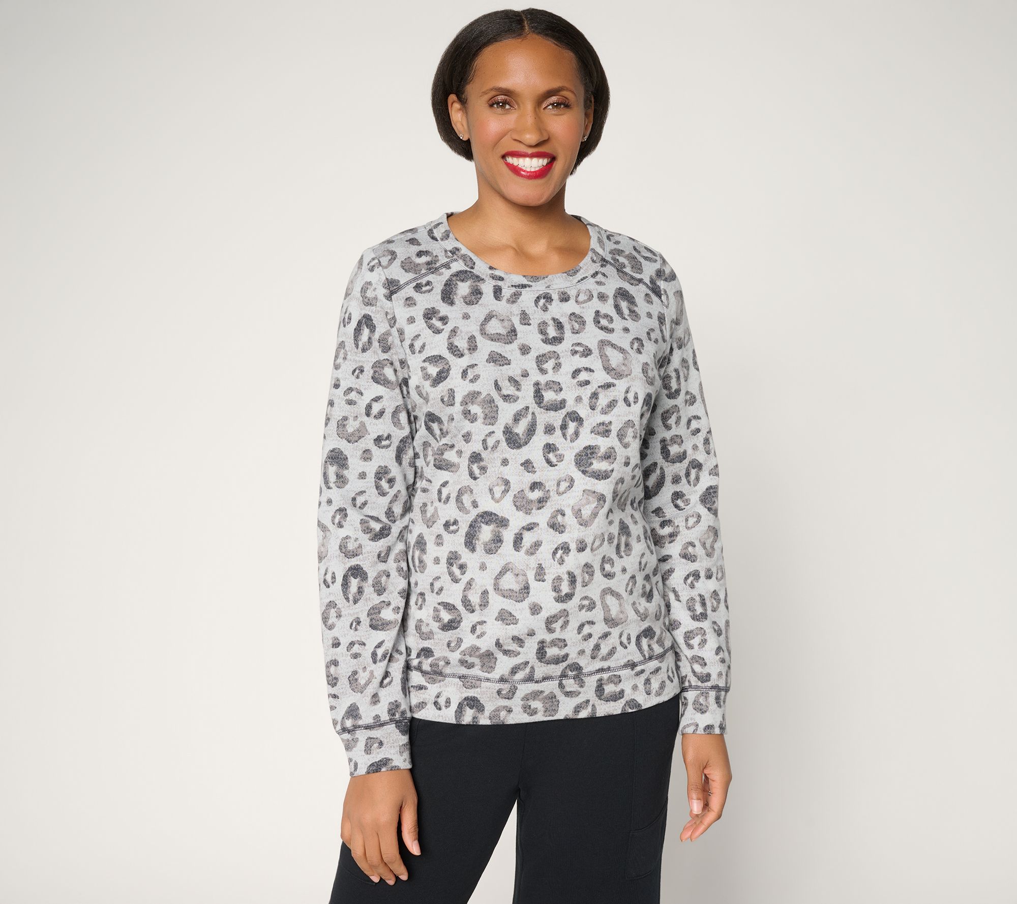 "As Is" AnyBody Cotton French Terry Crewneck Sweatshirt - QVC.com