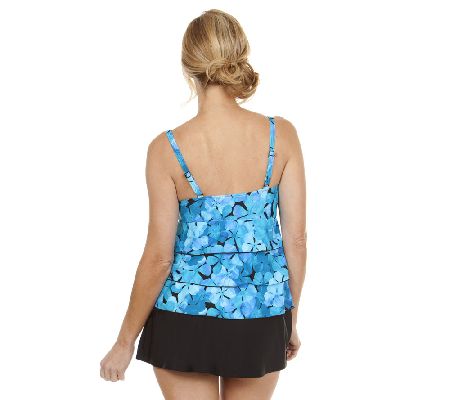 Ocean Dream Signature Fresh Petals Tiered Tankini Swimsuit - QVC.com