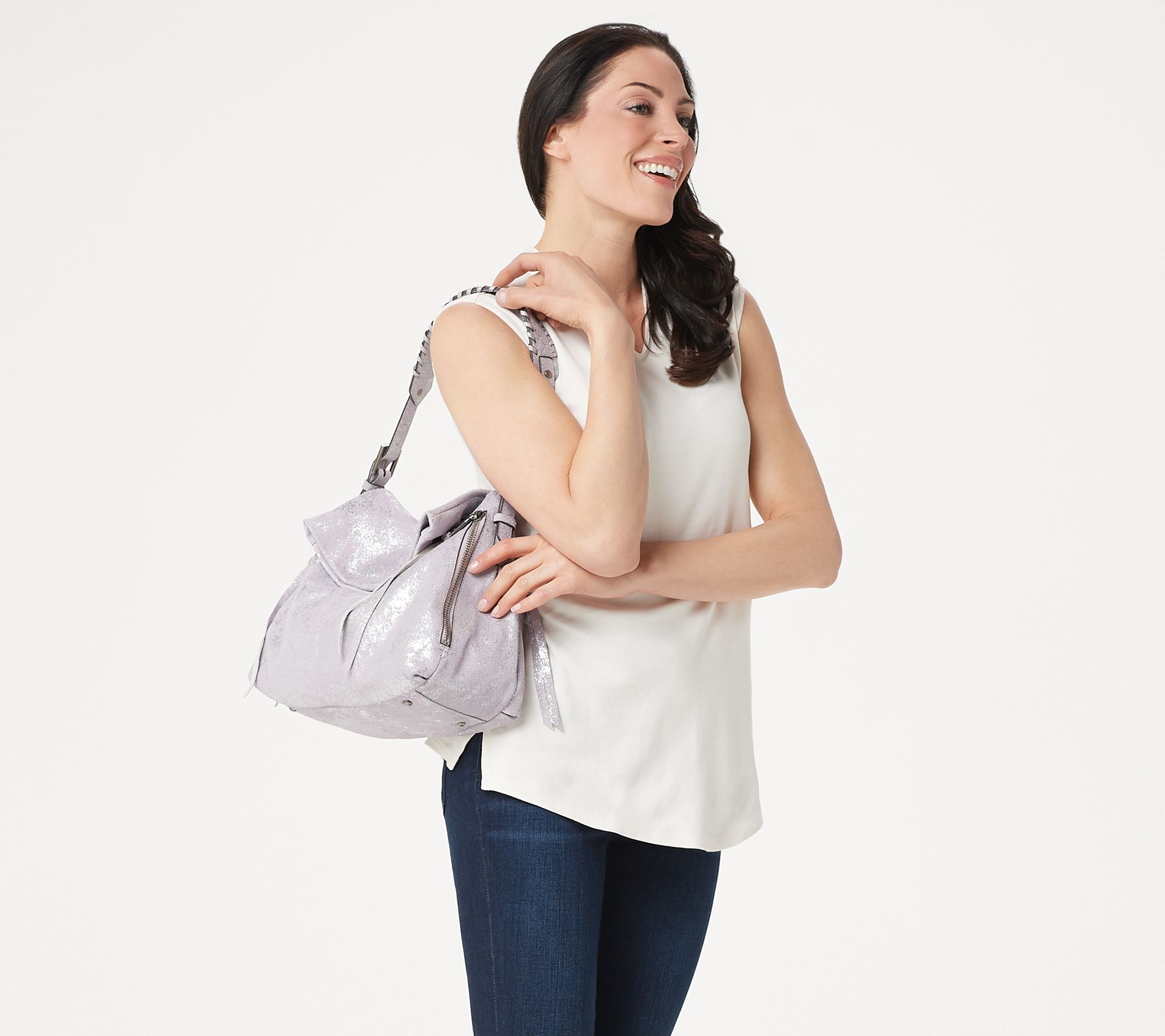 "As Is" Aimee Kestenberg Lamb Leather Hobo- Bali - QVC.com