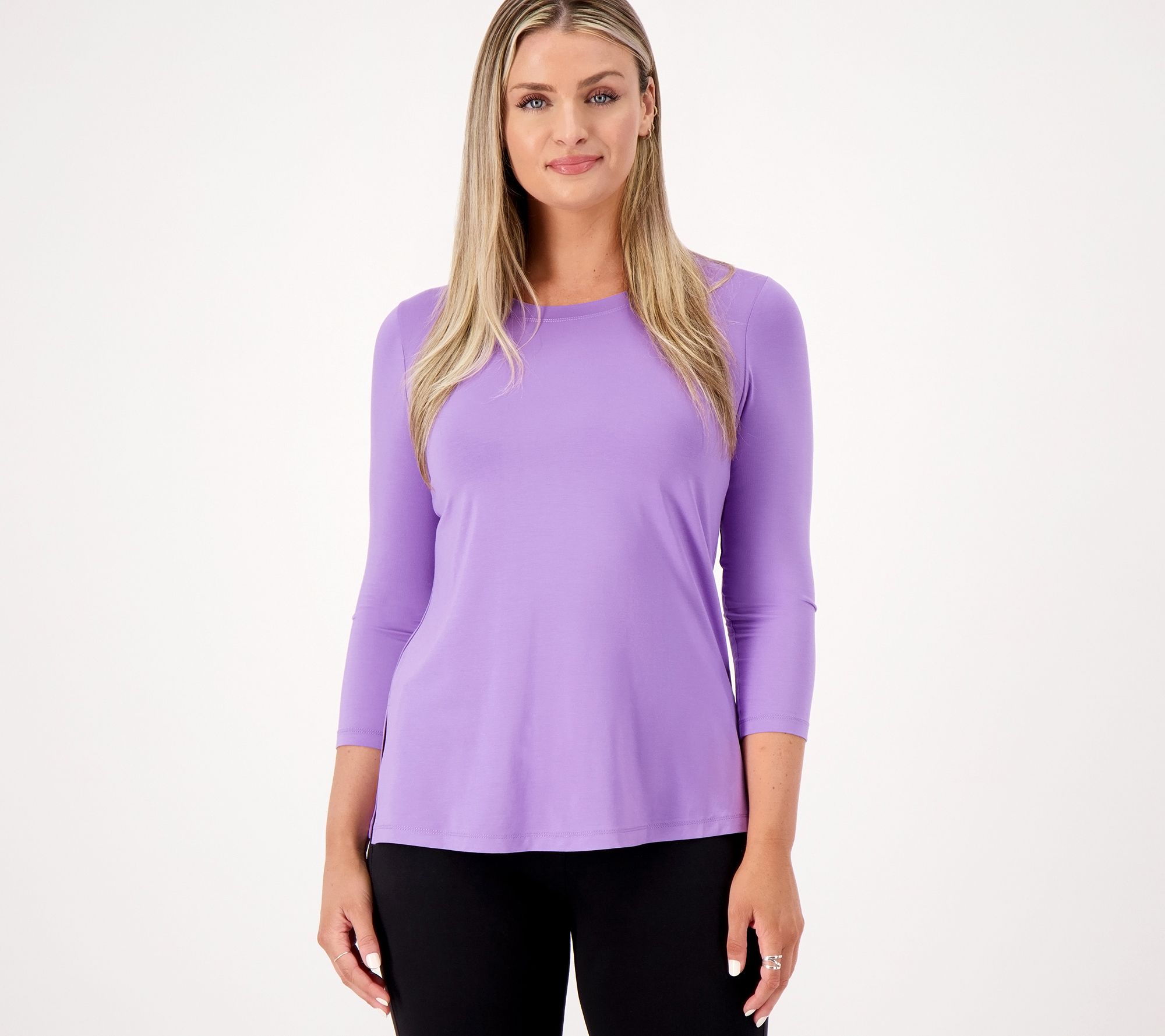 "As Is" Susan Graver Weekend Essentials Cool Touch Scoop Neck Top - QVC.com