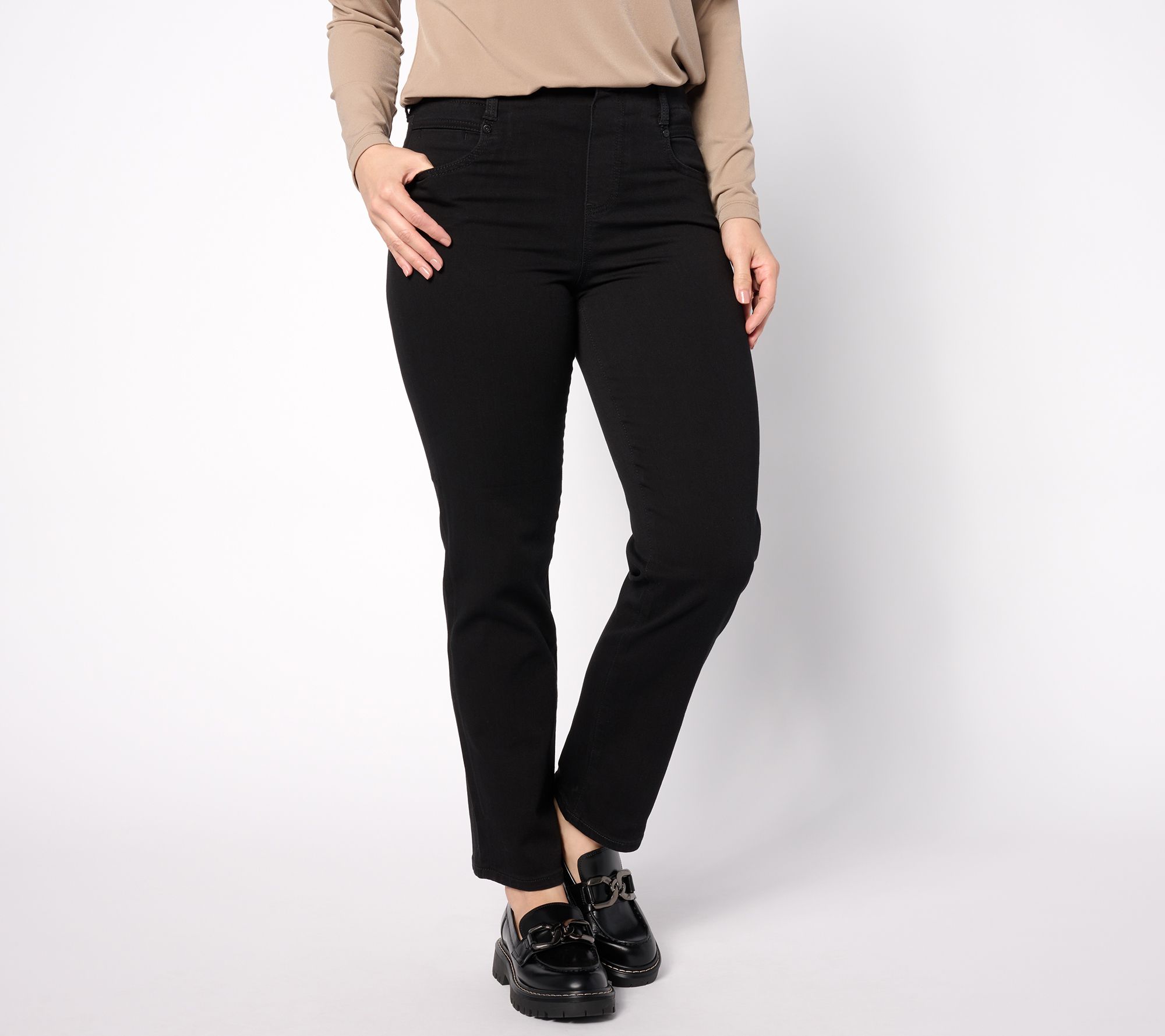 LVPL by Liverpool Glider Slim Pull-On - Black Rinse - QVC.com