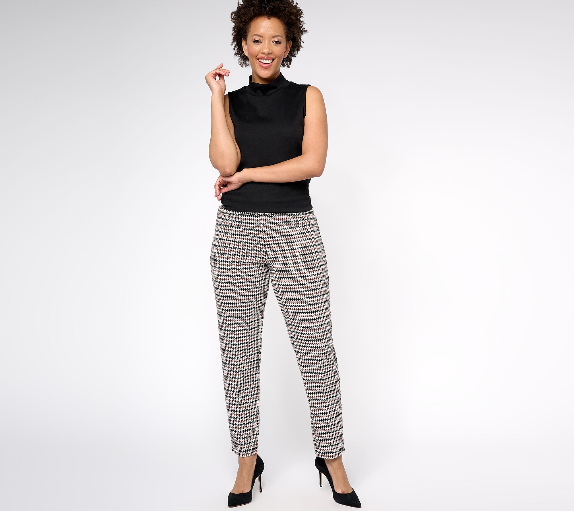 "As Is" GRAVER Susan Graver Petite Jacquard Knit AVA Slim Ankle Pants ...