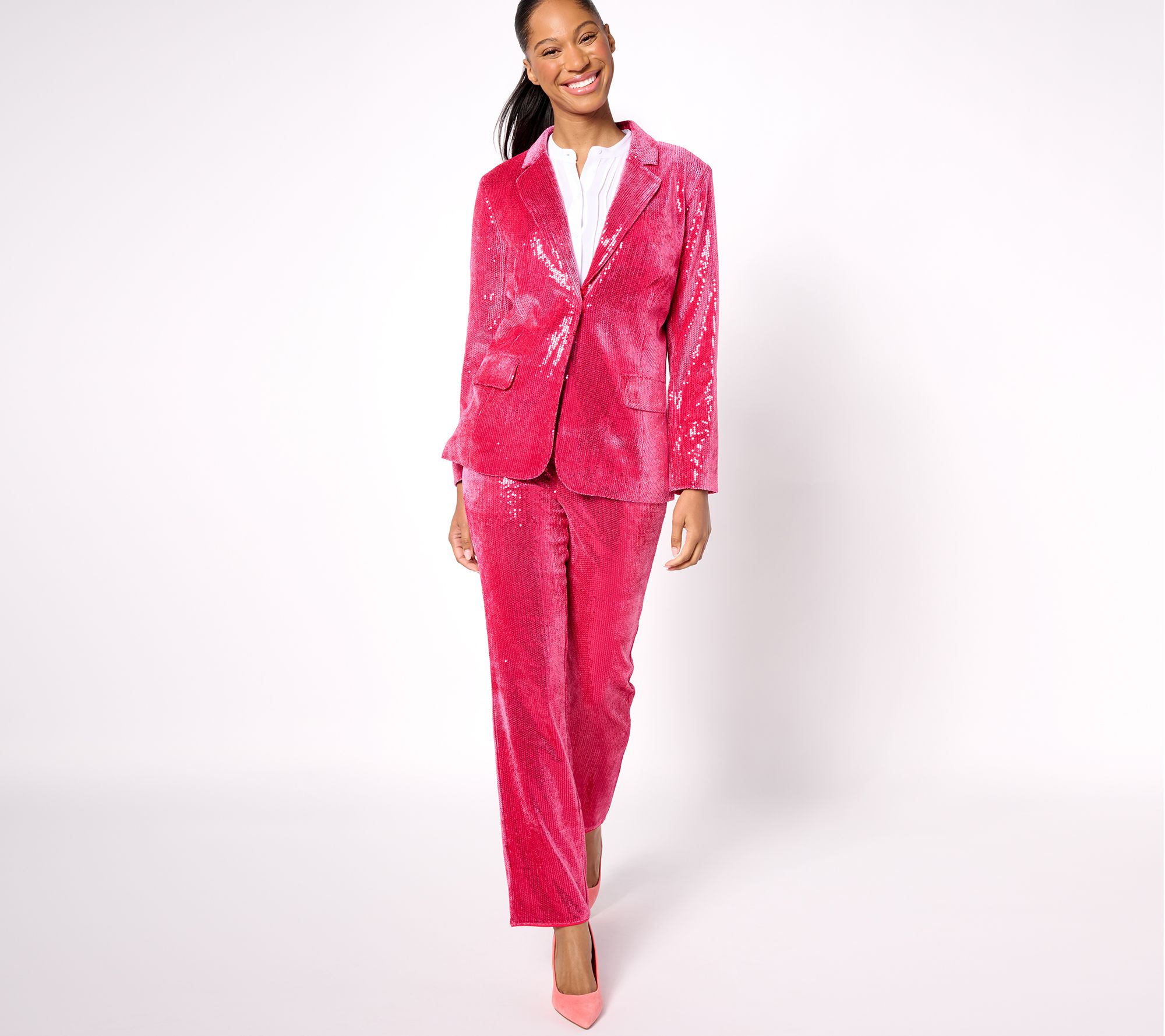 "As Is" Isaac Mizrahi Live! Always Isaac Sequin Blazer with Pockets ...