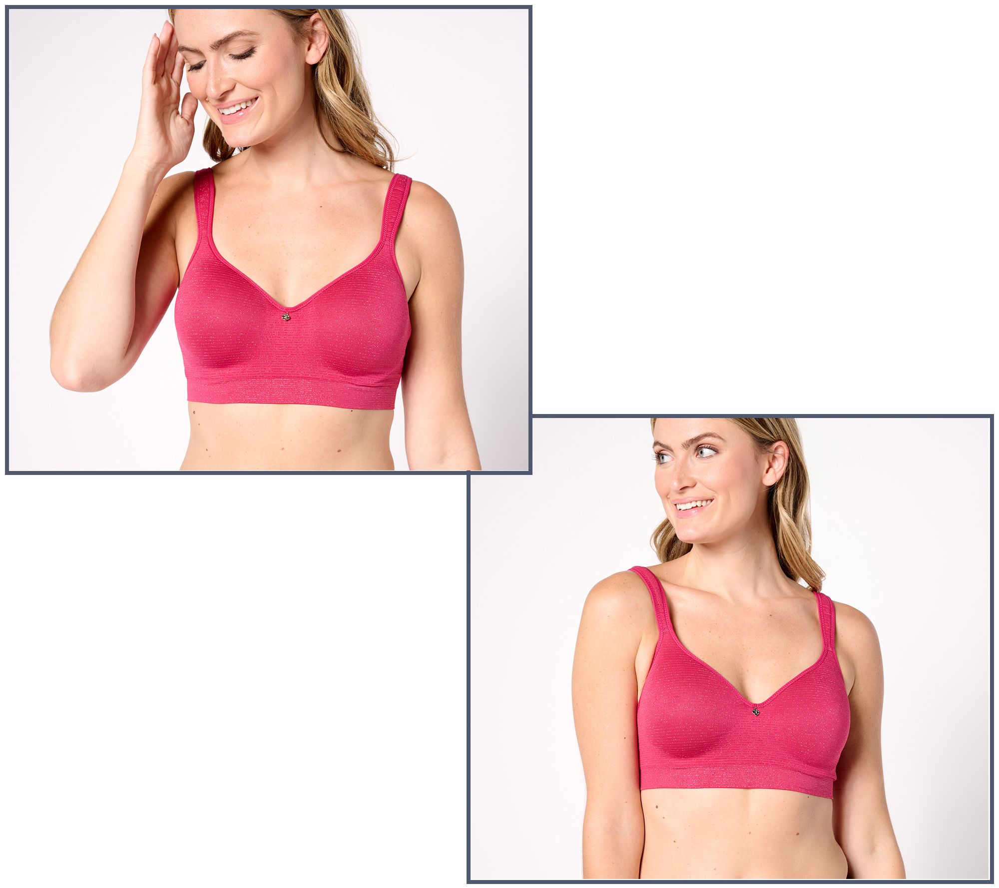 Breezies Lurex Mini Stripe Seamless Underwire or Wirefree Bra - QVC.com