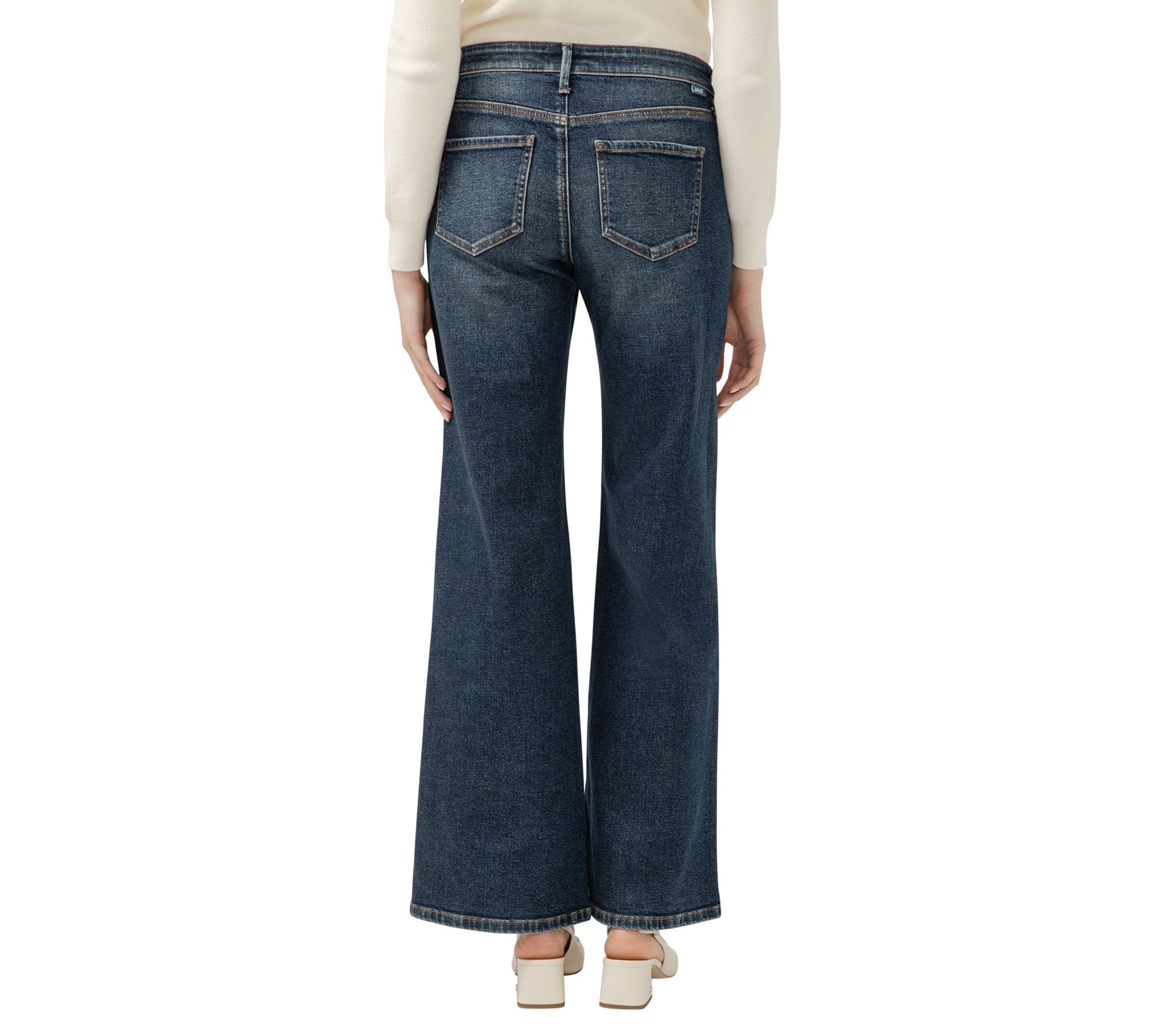 JAG Women's Wil low Mid Rise Vi ctoire Blue Wid e Leg Jeans - QVC.com