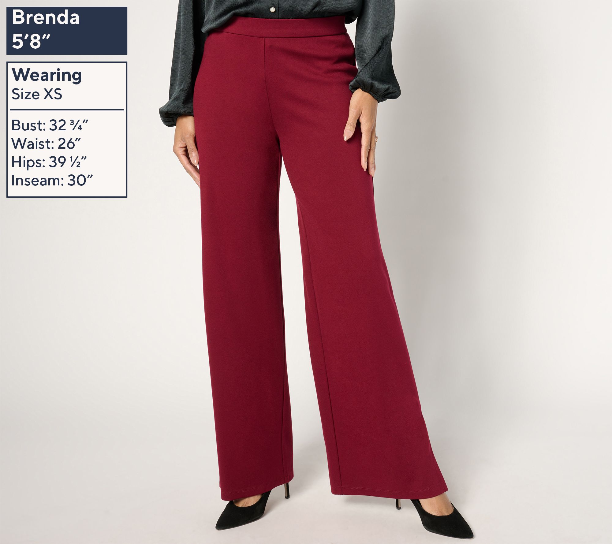 Dennis Basso Drapey Ponte Wide Leg Pant - QVC.com