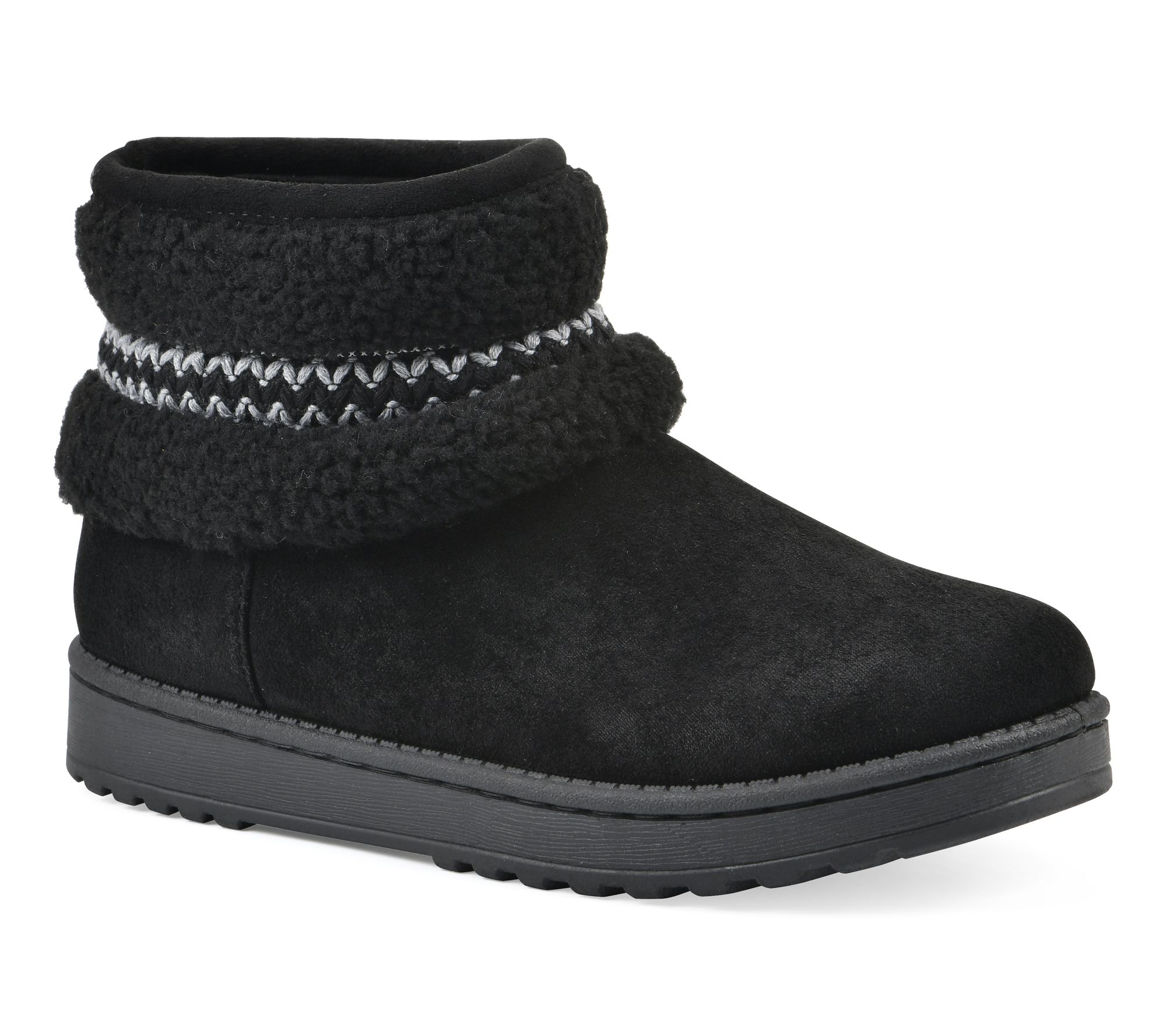 White Mountain Faux Fur Mini Cozy Bootie - Icons - QVC.com