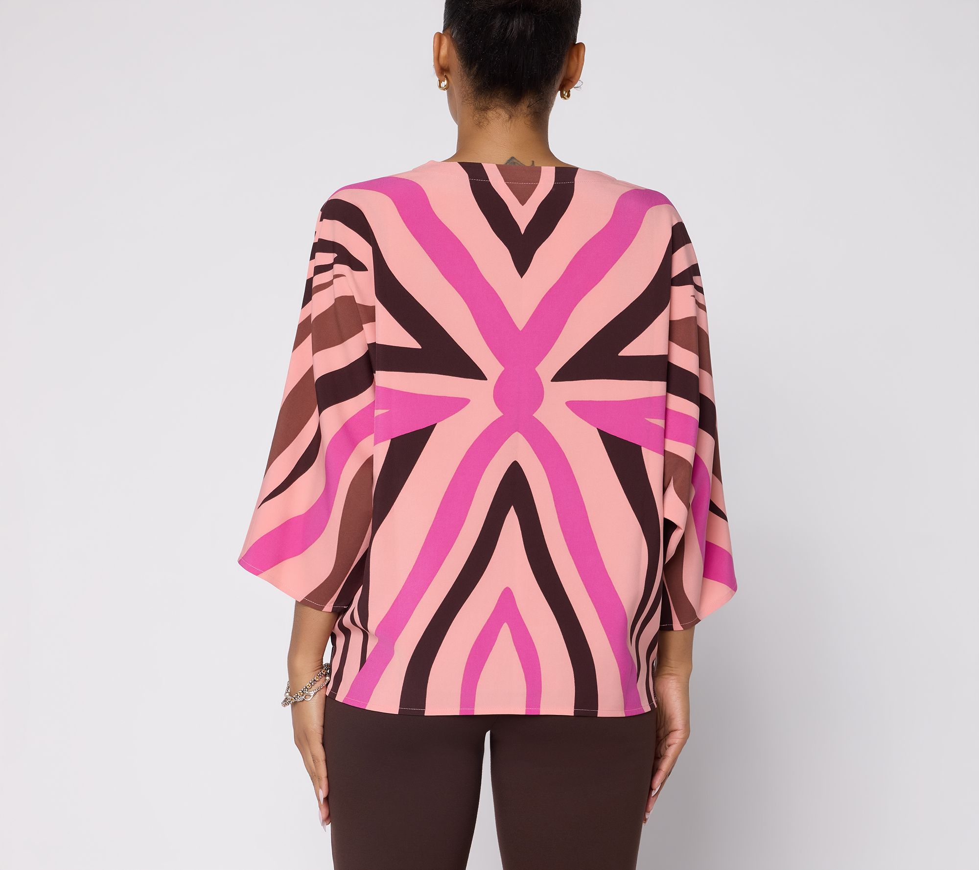 Belle by Kim Gravel Touch of Tribal V-Neck Blouse - QVC.com