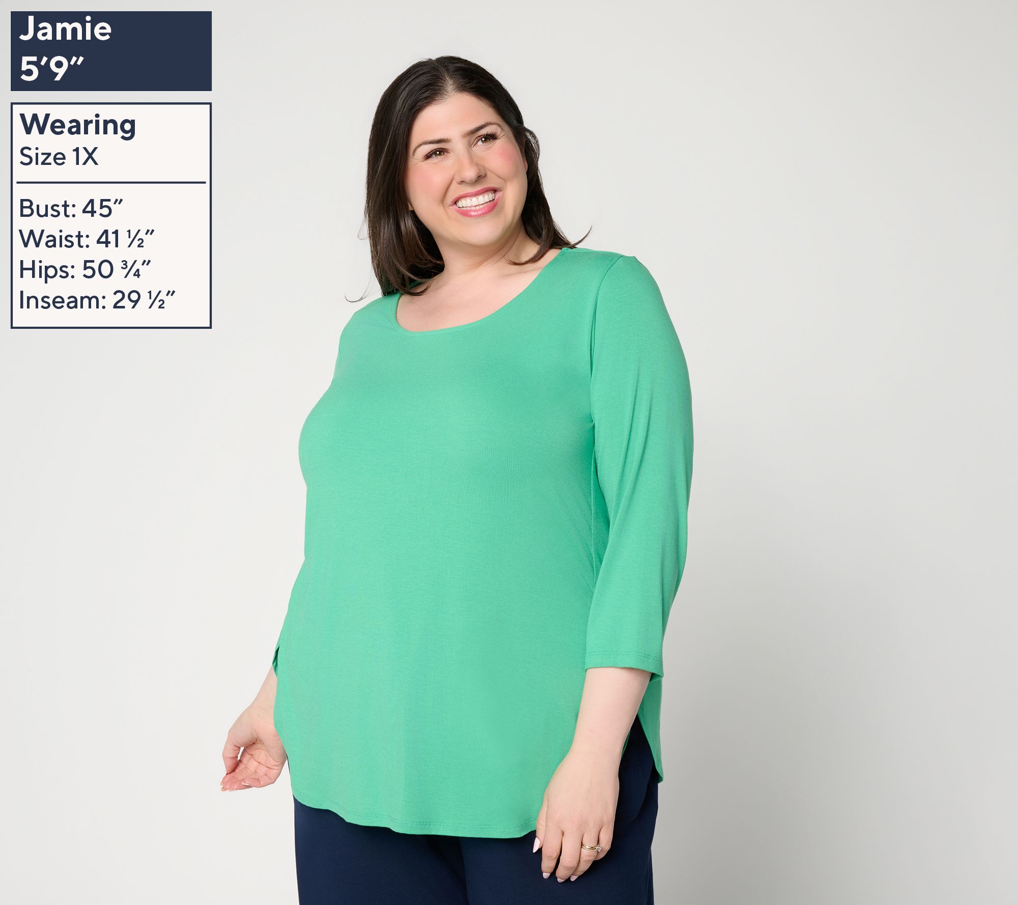 Susan Graver Essentials Petite Rayon Allure Knit Shirttail Tunic - QVC.com