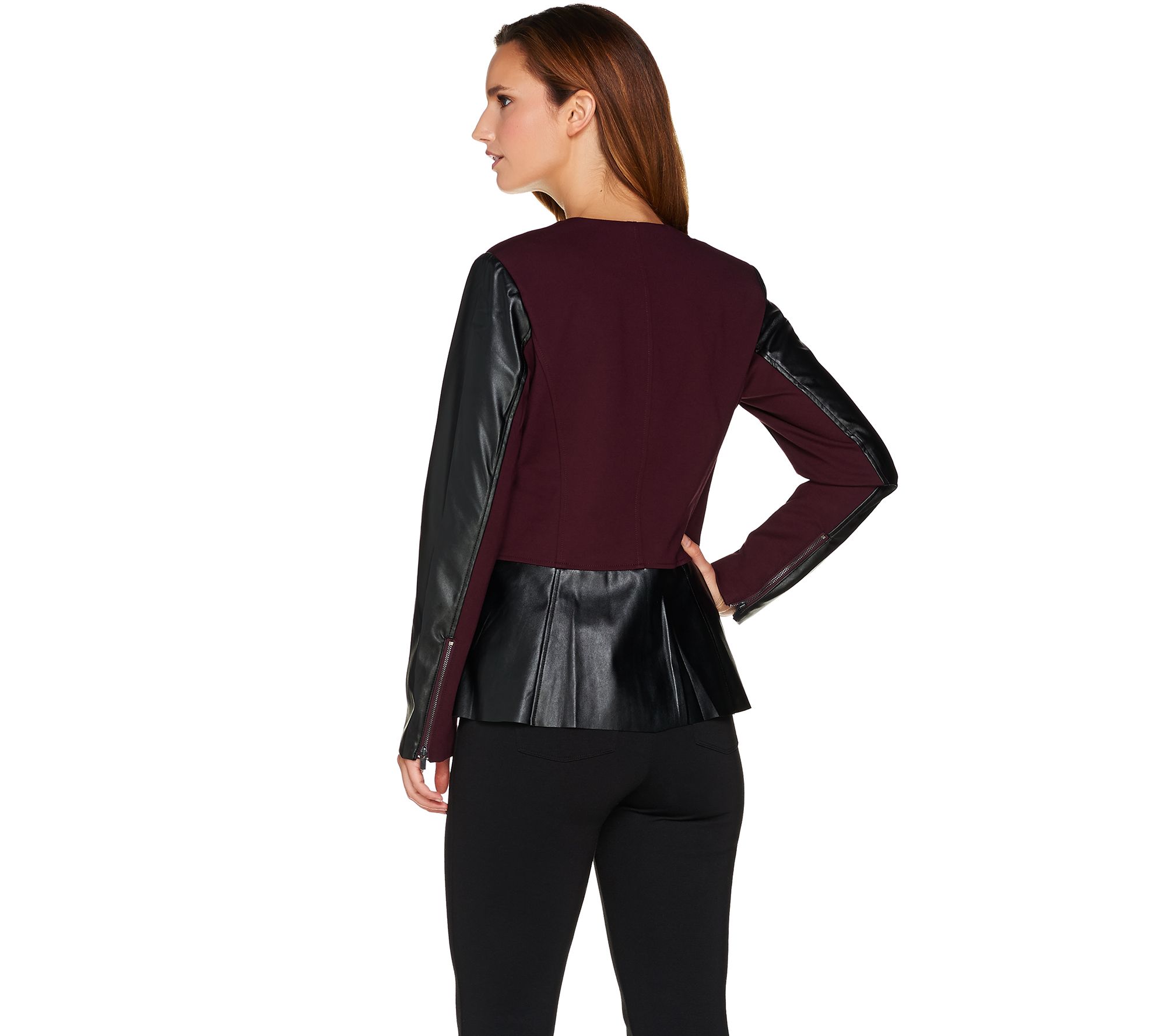 "As Is" Kelly by Clinton Kelly Ponte Jacket w/Faux Leather Details ...
