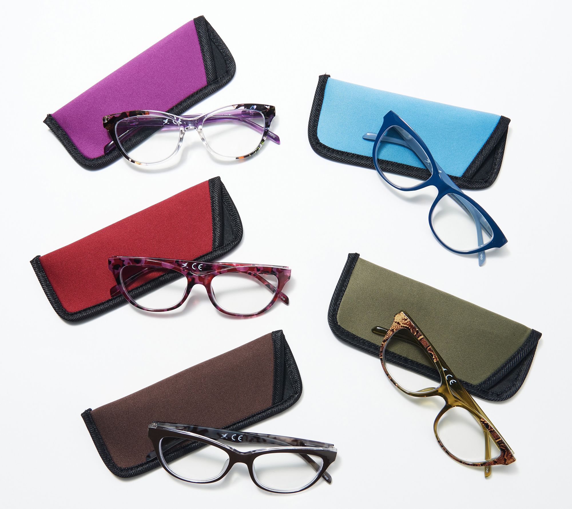 Hummingbird The Victoria Set of 5 Blue Light Readers 0-2.5 - QVC.com