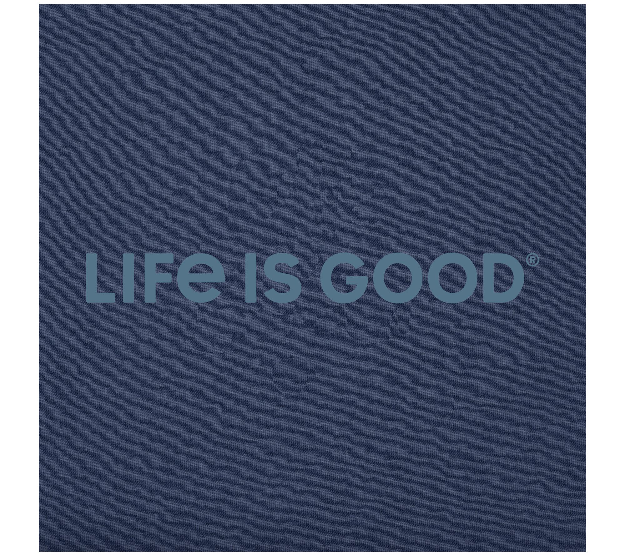 Life is Good Men's Dark Blue Wordmark Horizonta l Crusher Tee - QVC.com
