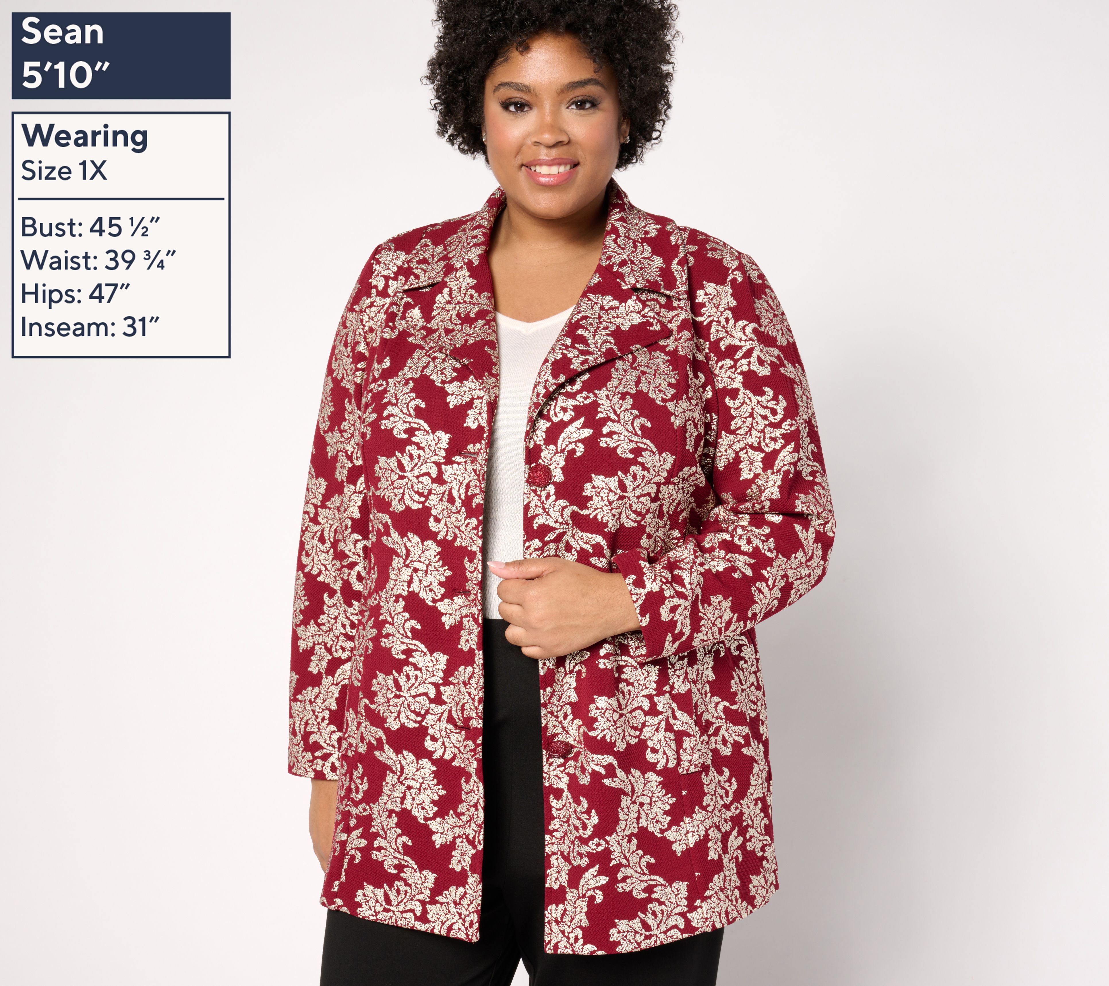 Susan Graver Metallic Print Knit Topper - QVC.com