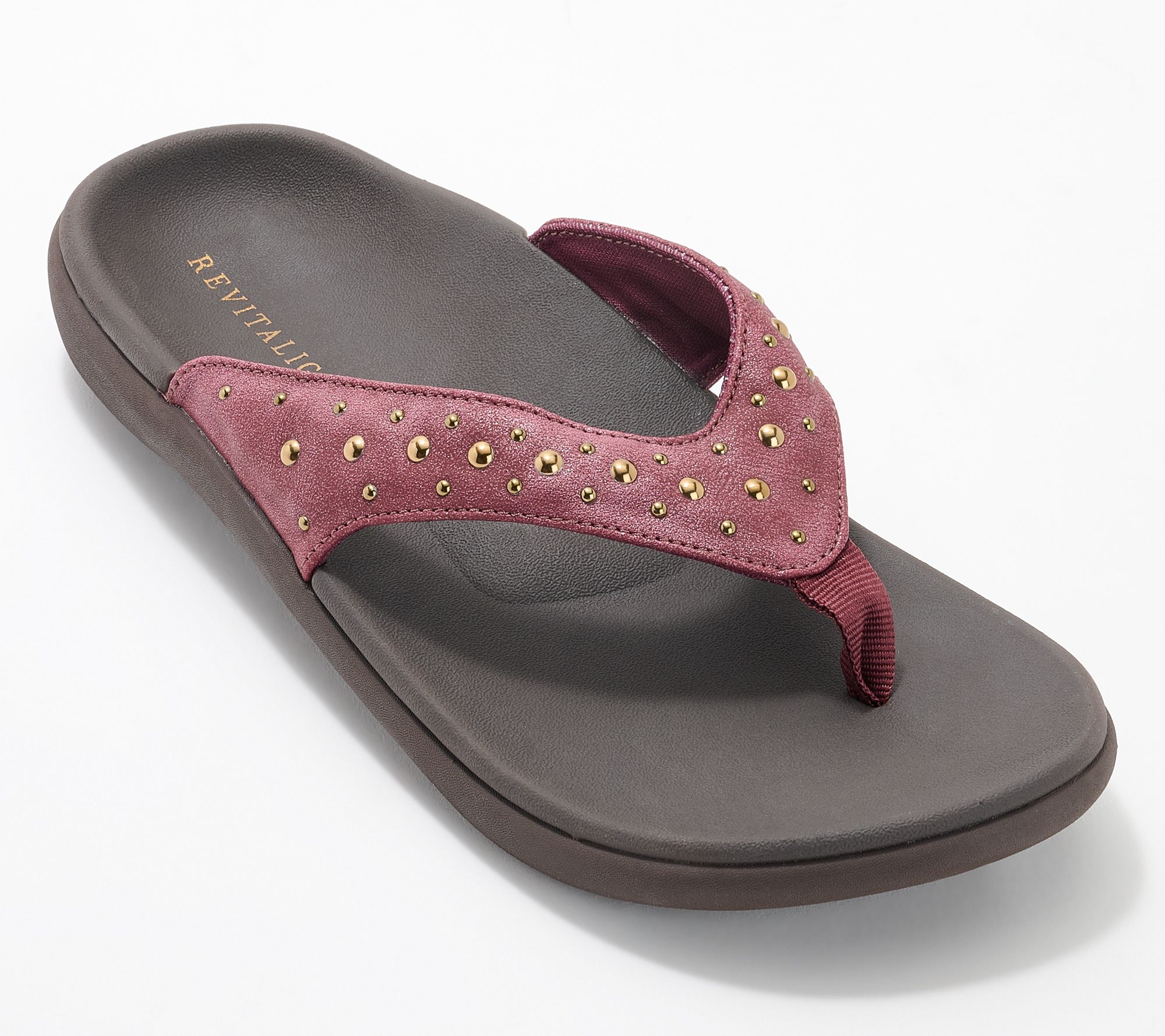 Revitalign Orthotic Studded Thong Sandals - Yumi Fresca - QVC.com