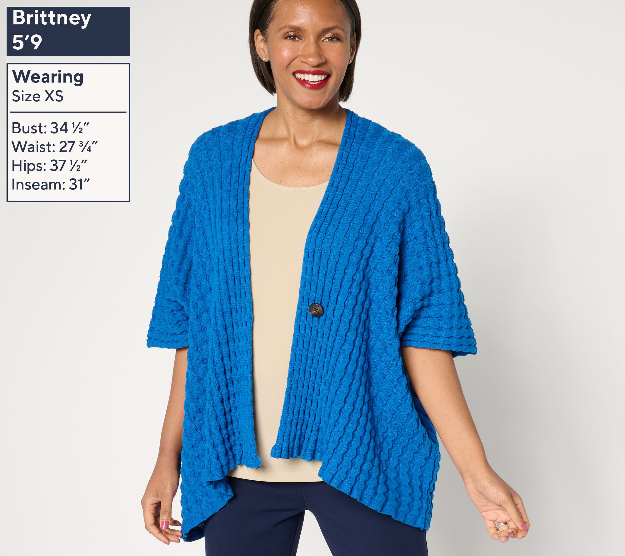 "As Is" Susan Graver Fully Fashioned Pucker Knit Cocoon Shrug - QVC.com