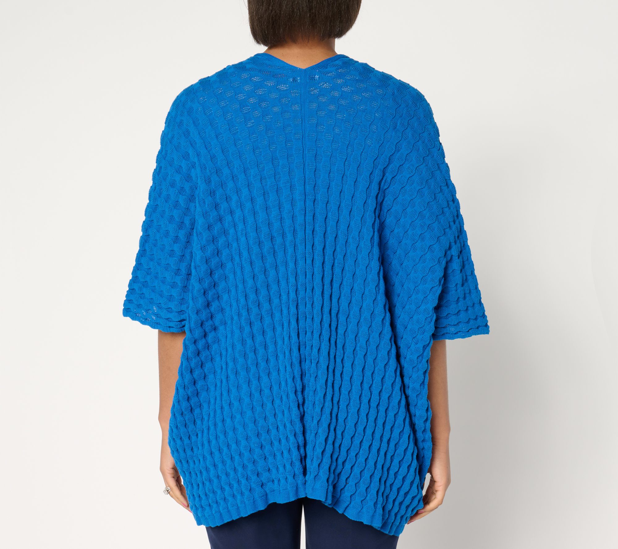 "As Is" Susan Graver Fully Fashioned Pucker Knit Cocoon Shrug - QVC.com