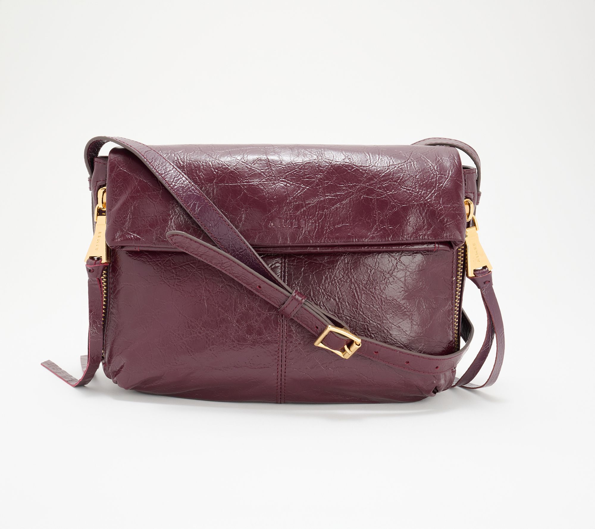 "As Is" Aimee Kestenberg Bali Leather Double Entry Crossbody - QVC.com
