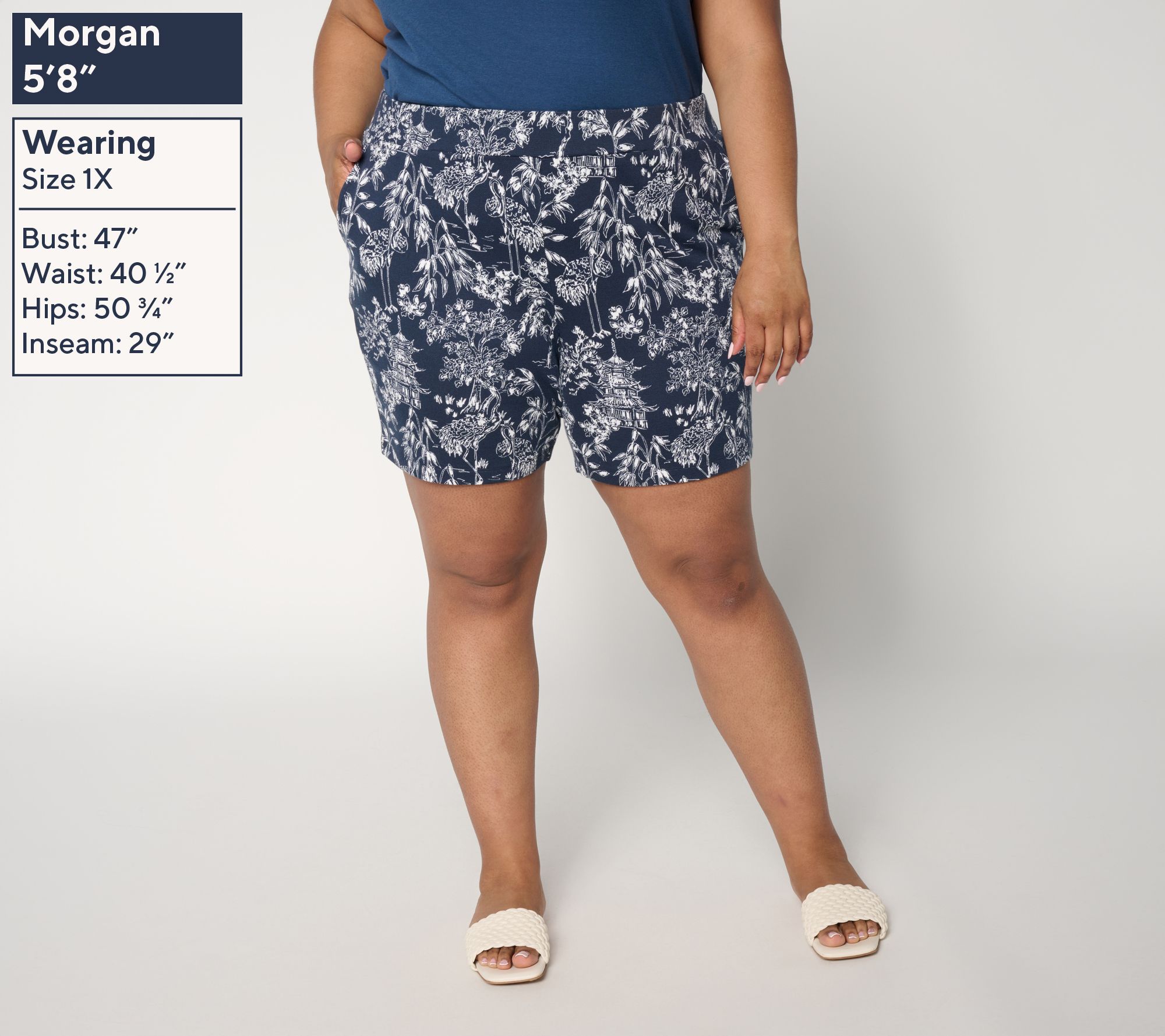 Belle by Kim Gravel Perfect Pique Summer Toile 7" Short - QVC.com