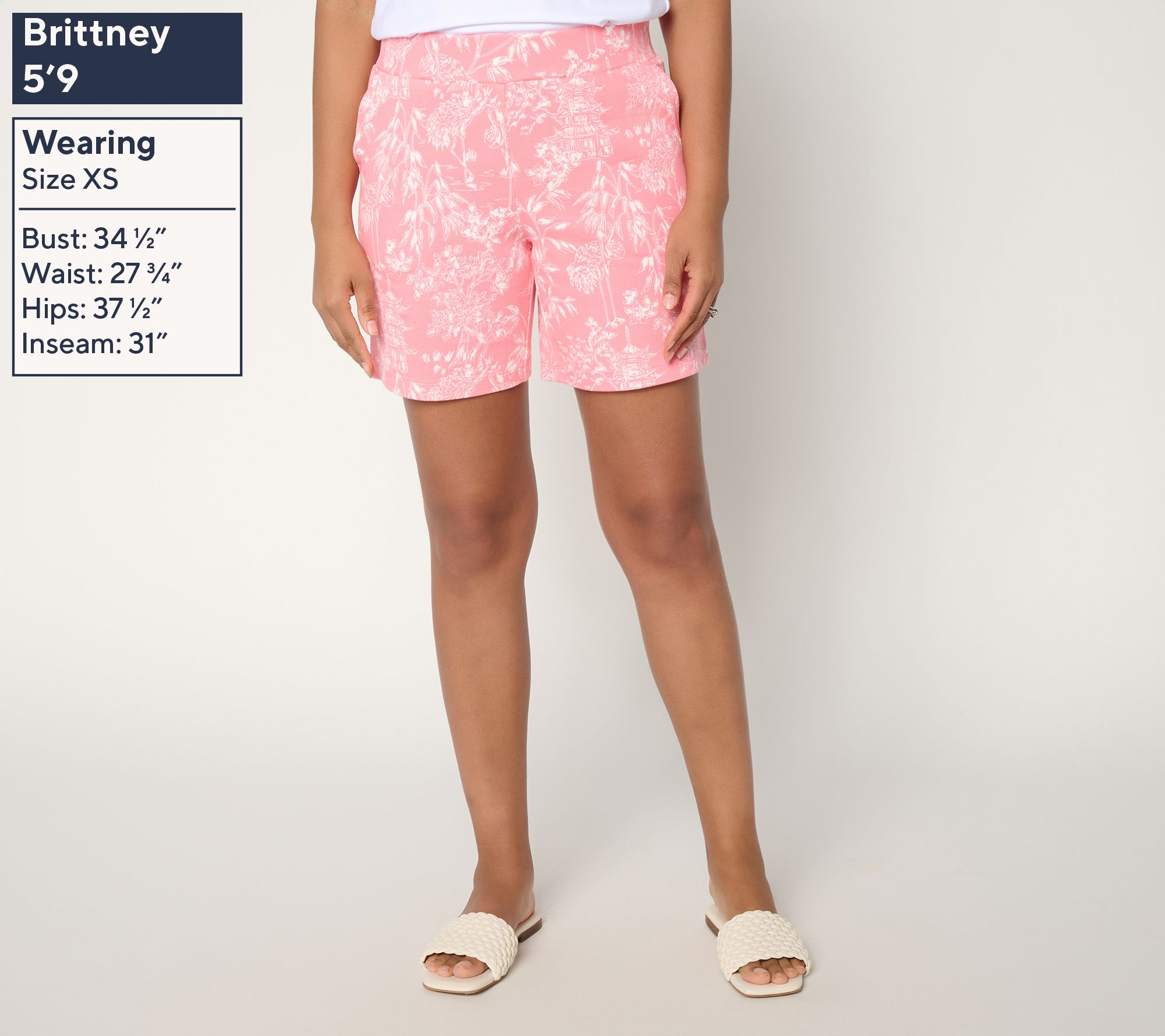 Belle by Kim Gravel Perfect Pique Summer Toile 7" Short - QVC.com