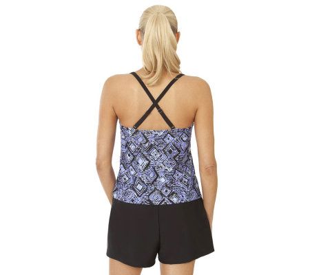 Ocean Dream Signature Tiki Diamonds Flyaway Tankini with Swim Short ...