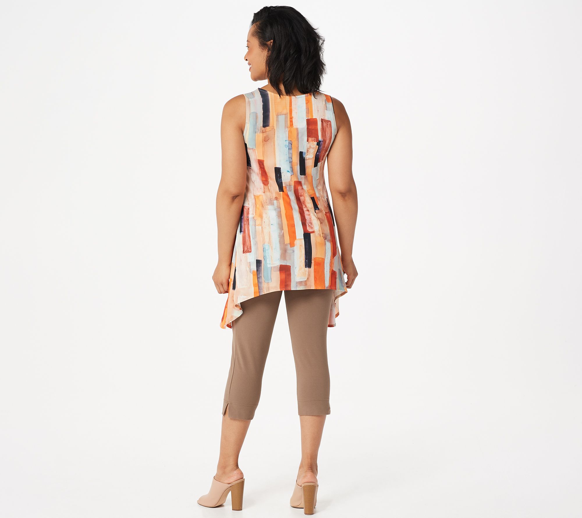 "As Is" Women with Control Petite Printed Tunic with Capri Pants Set ...