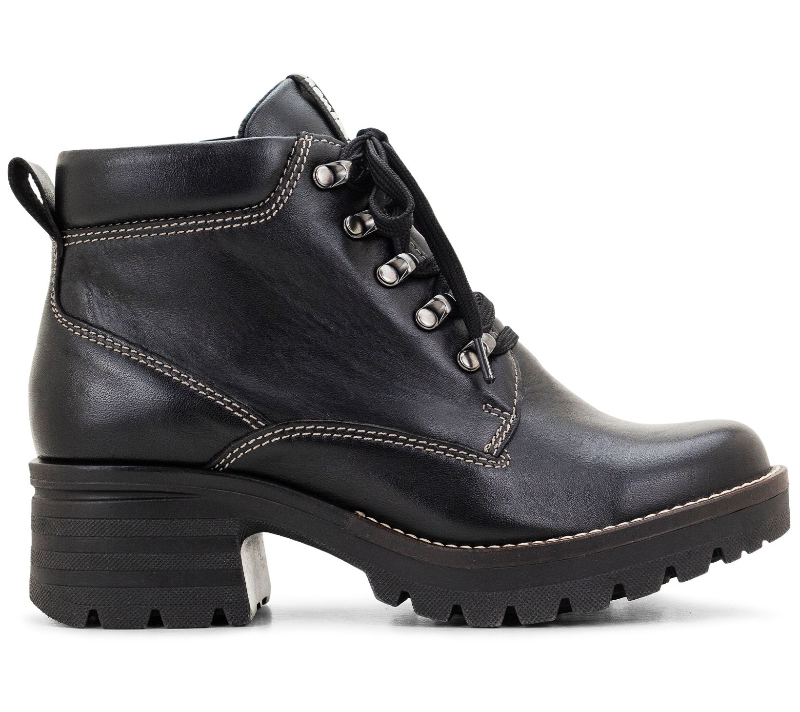 Dromedaris Side Zip Leather Ankle Boots - Karlie - QVC.com