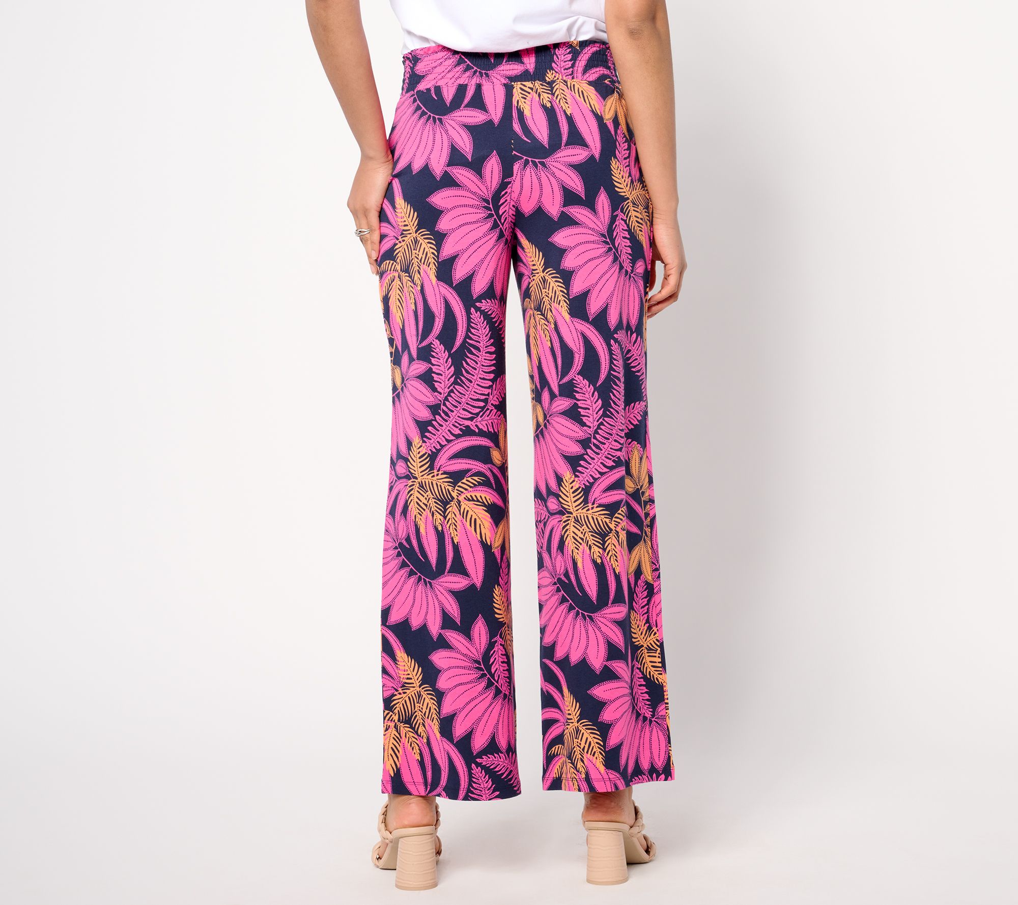 Denim & Co. Beach Jersey Full Length Wide Leg Pant - QVC.com