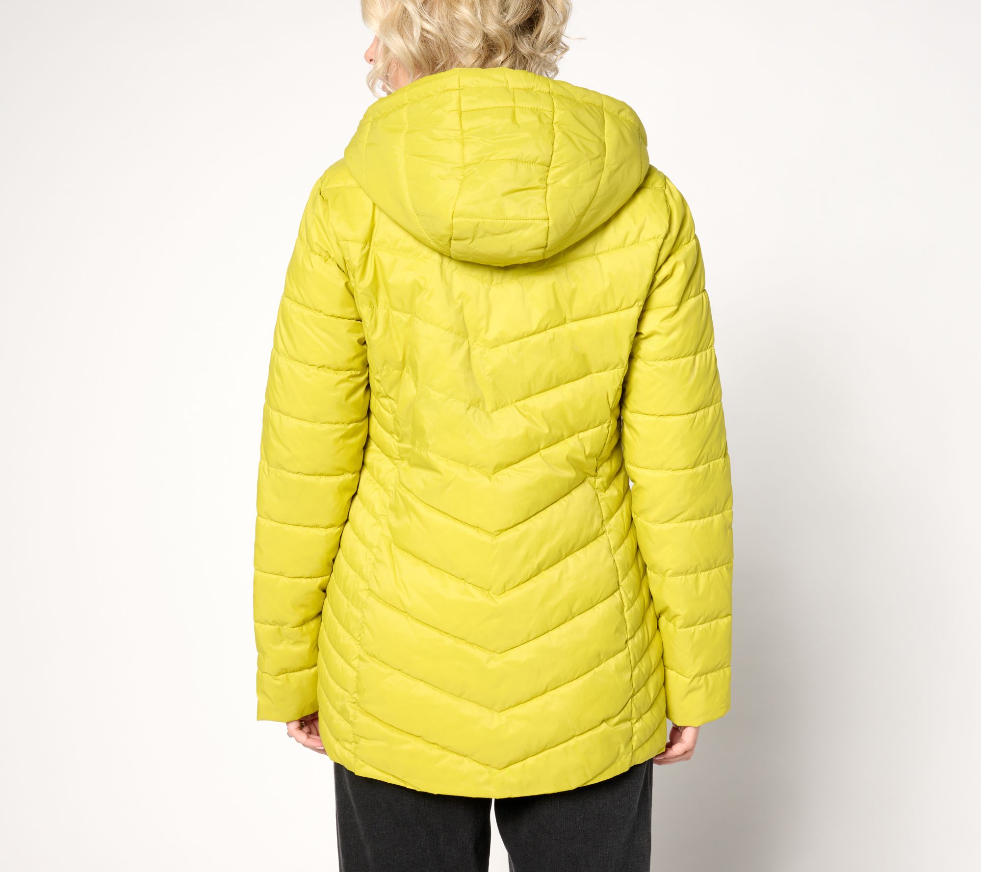 "As Is" Nuage Chevron Quilted Lightweight Packable Puffer Coat - QVC.com