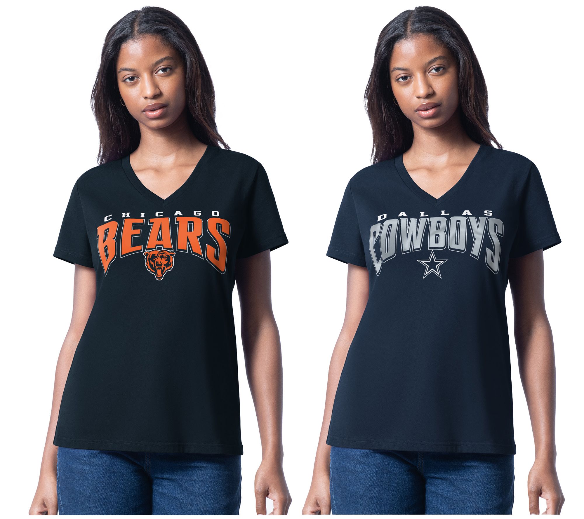 NFL Officially Licensed Women's V-Neck Short Sleeve Tee - QVC.com