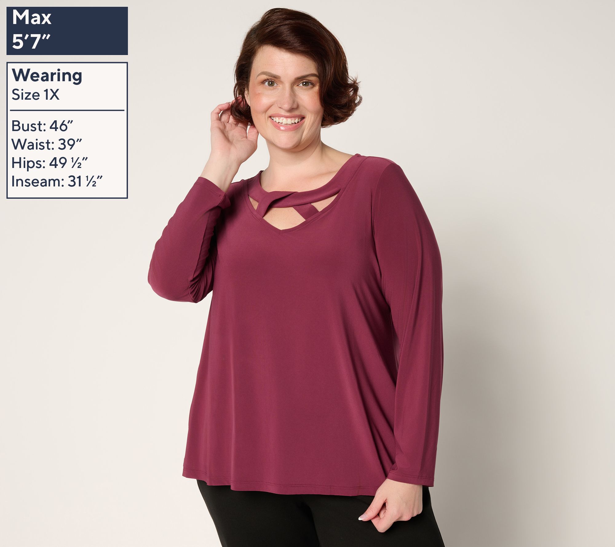 "As Is" Attitudes by Renee Como Jersey Crossover Top - QVC.com
